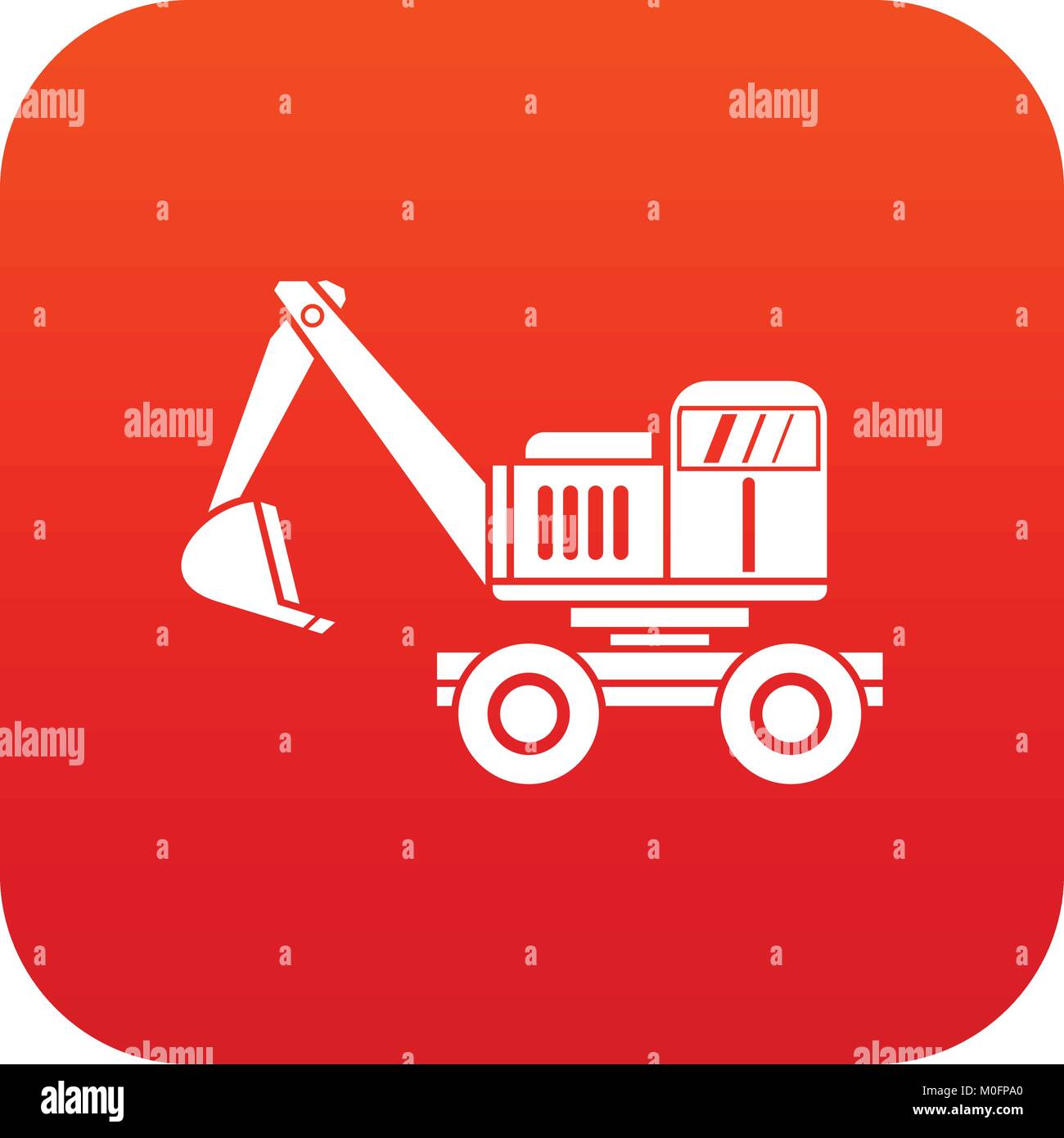 Excavator icon digital red Stock Vector Image & Art - Alamy