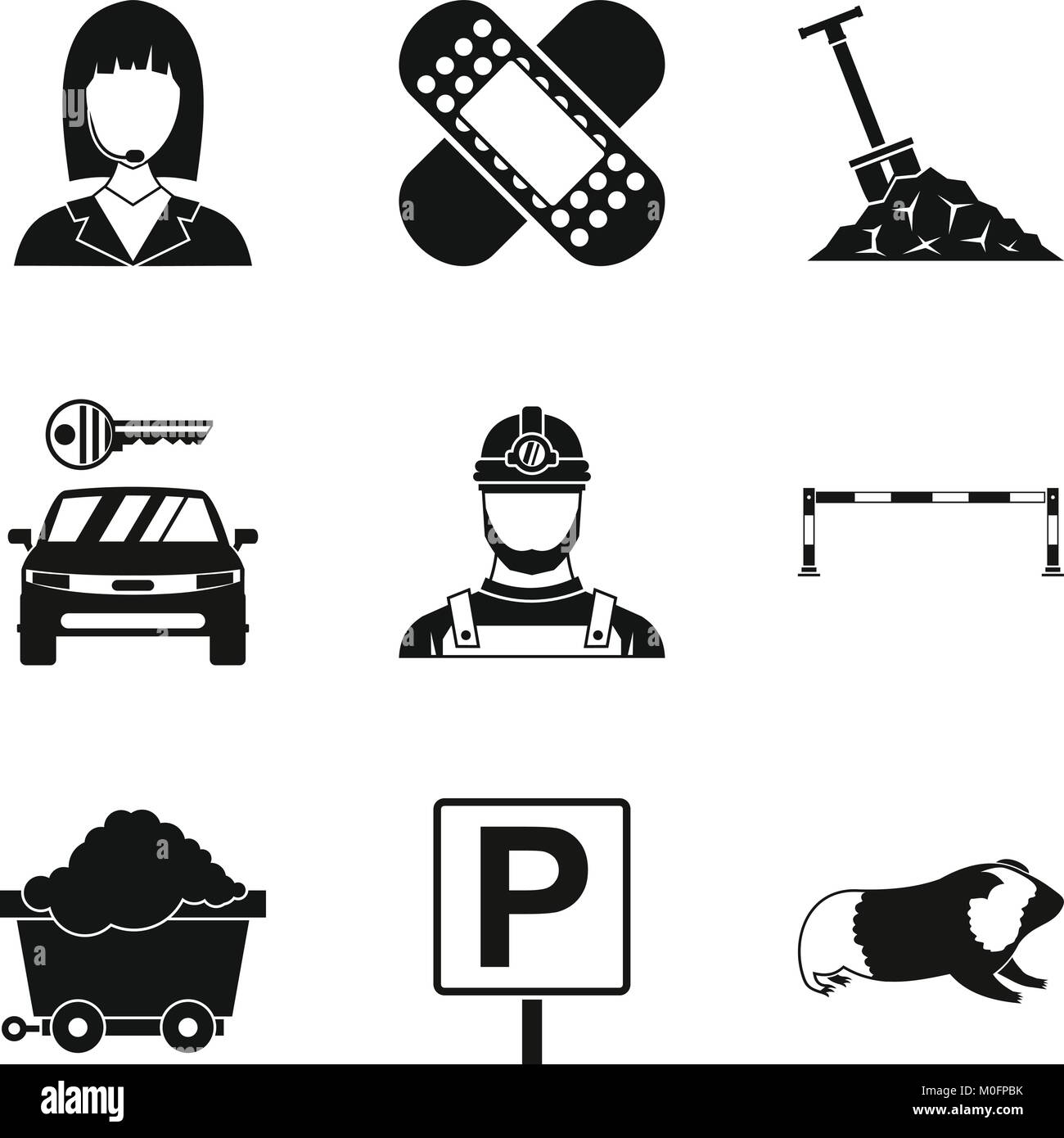 Difficult work icons set, simple style Stock Vector Image & Art - Alamy