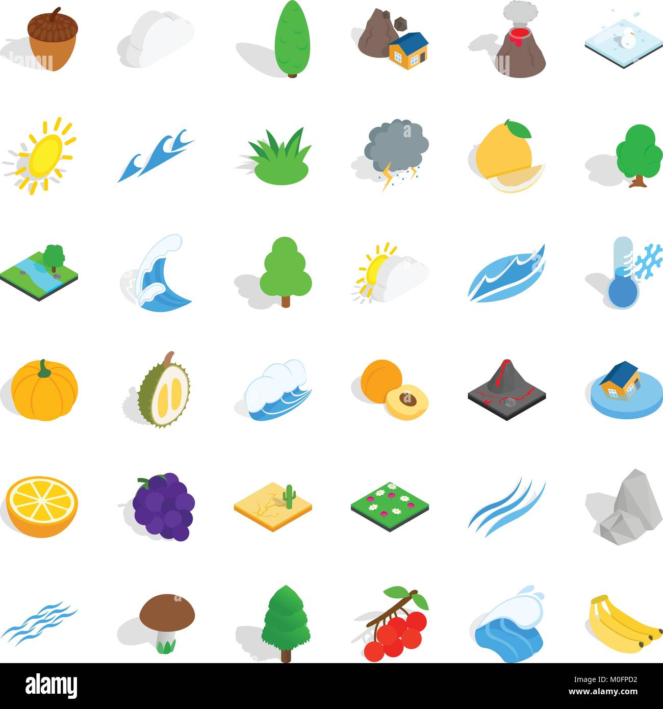 Nature icons set, isometric style Stock Vector Image & Art - Alamy