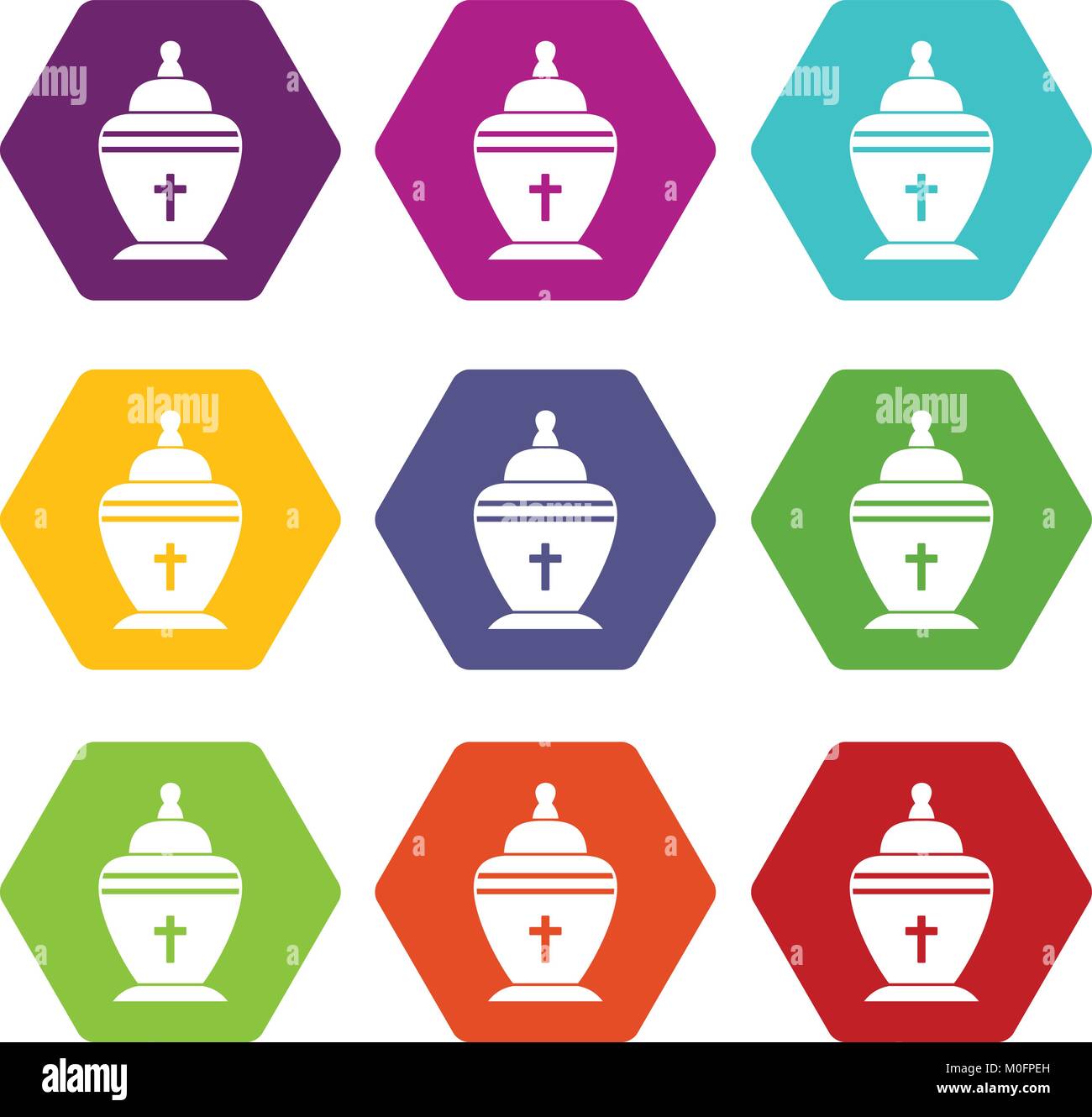Urn icon set color hexahedron Stock Vector Image & Art - Alamy