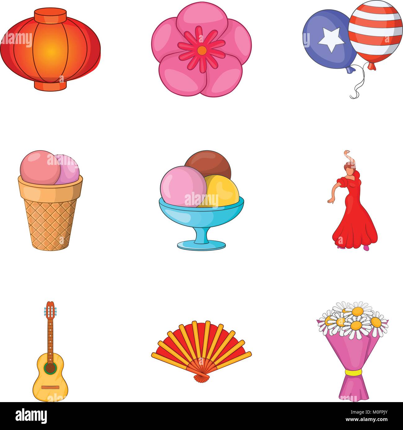 Superior performance icons set, cartoon style Stock Vector Image & Art ...