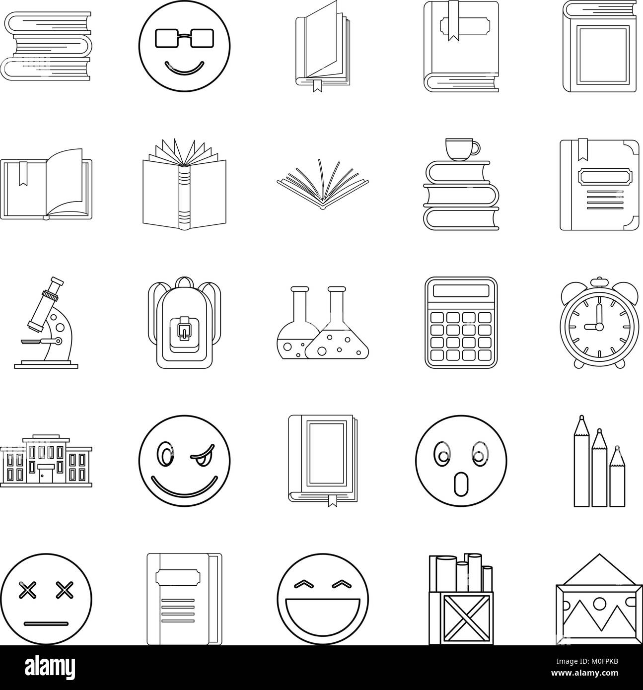 Educated person icons set, outline style Stock Vector Image & Art - Alamy