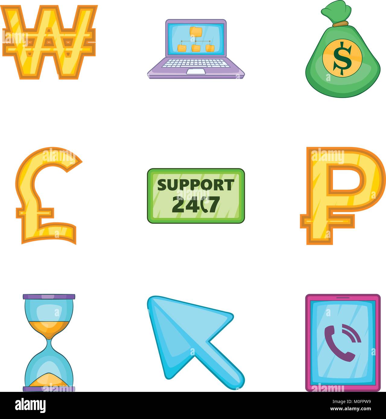 Financial support icons set, cartoon style Stock Vector Image & Art - Alamy