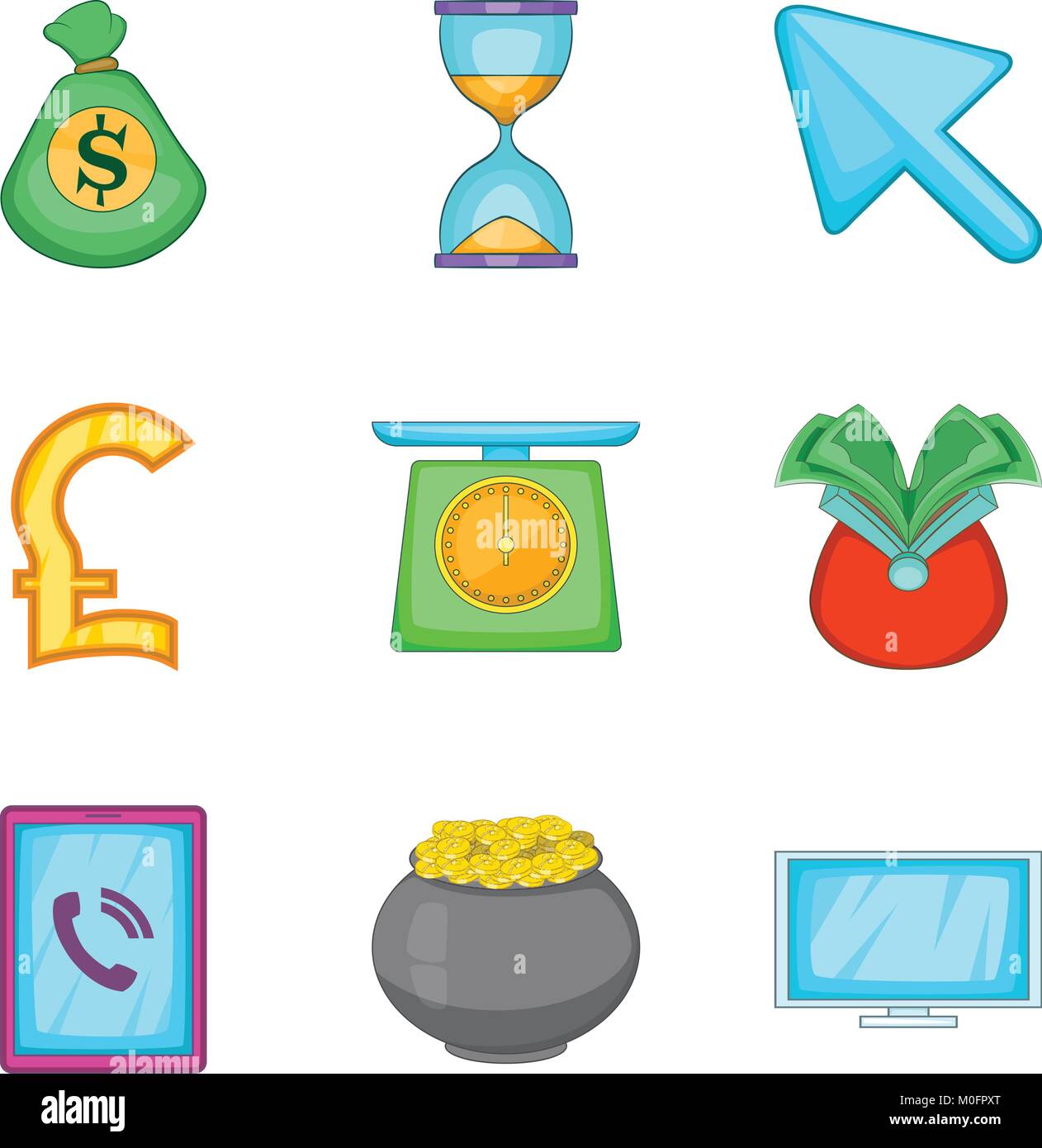 Financial assistance icons set, cartoon style Stock Vector Image & Art ...
