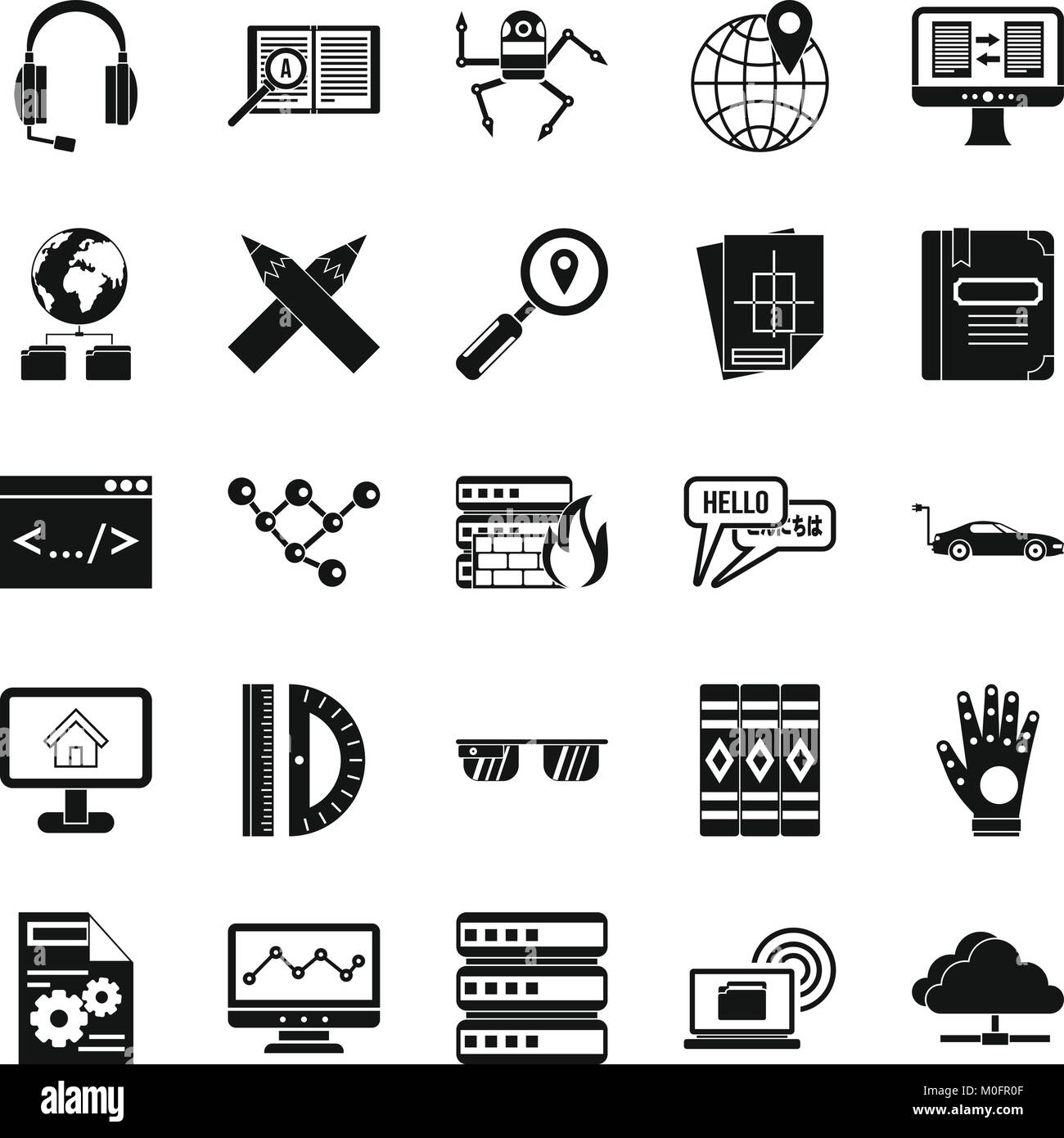 Things to study icons set, simple style Stock Vector Image & Art - Alamy