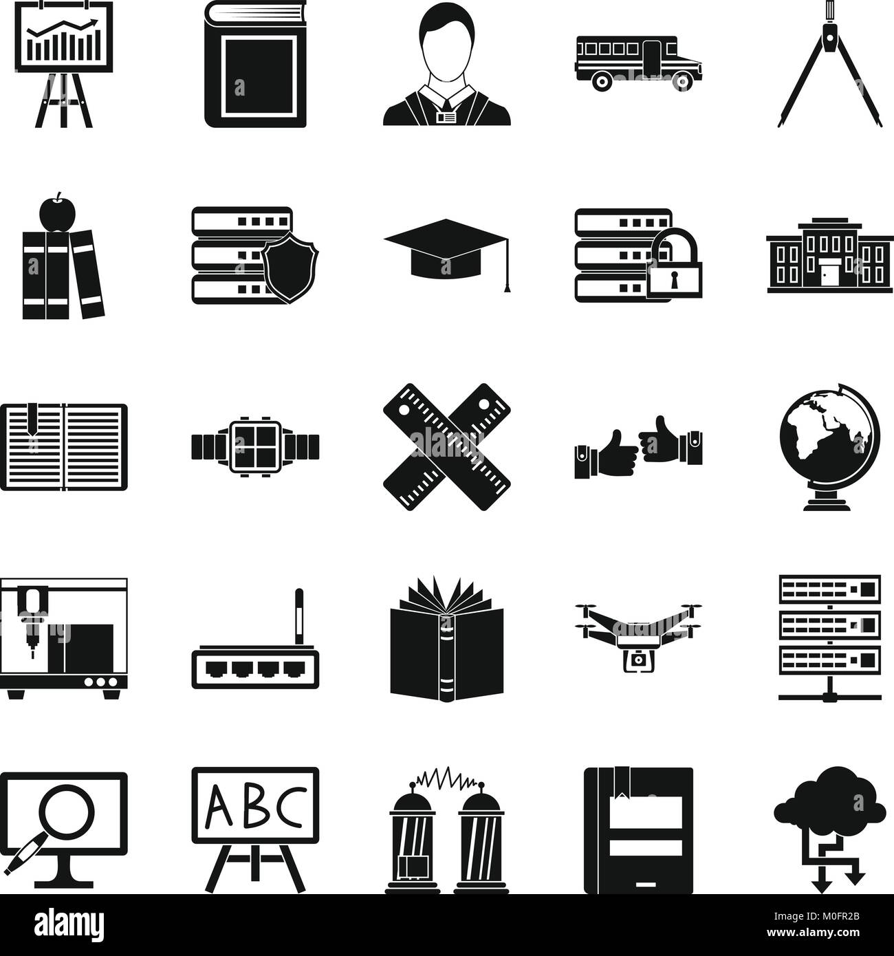 Educational matters icons set, simple style Stock Vector Image & Art ...