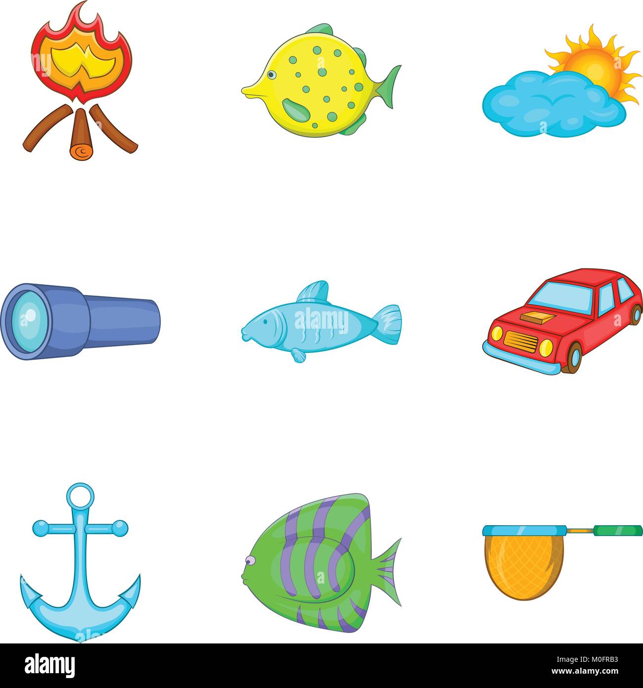 Marine life icons set, cartoon style Stock Vector Image & Art - Alamy