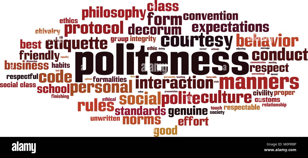 Politeness word cloud concept. Vector illustration Stock Vector Image ...