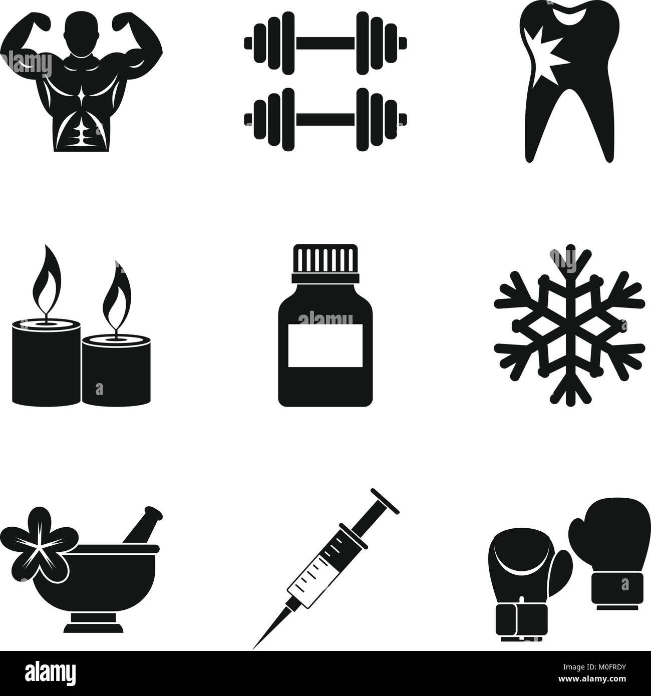 Fit body icons set, simple style Stock Vector Image & Art - Alamy