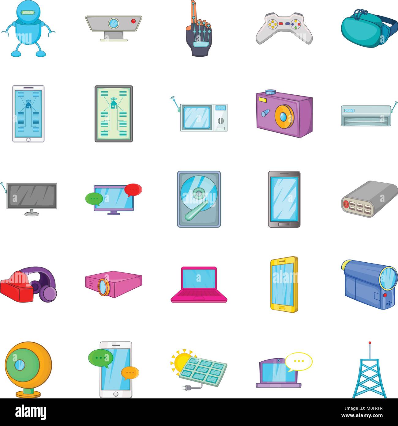 Computer part icons set, cartoon style Stock Vector Image & Art - Alamy