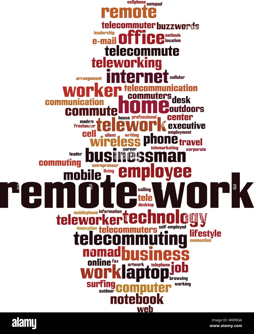 Remote work word cloud concept. Vector illustration Stock Vector Image ...