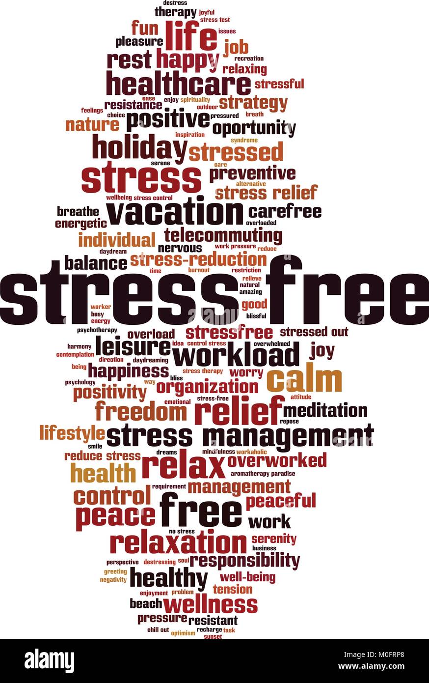 Stress free word cloud concept. Vector illustration Stock Vector Image ...