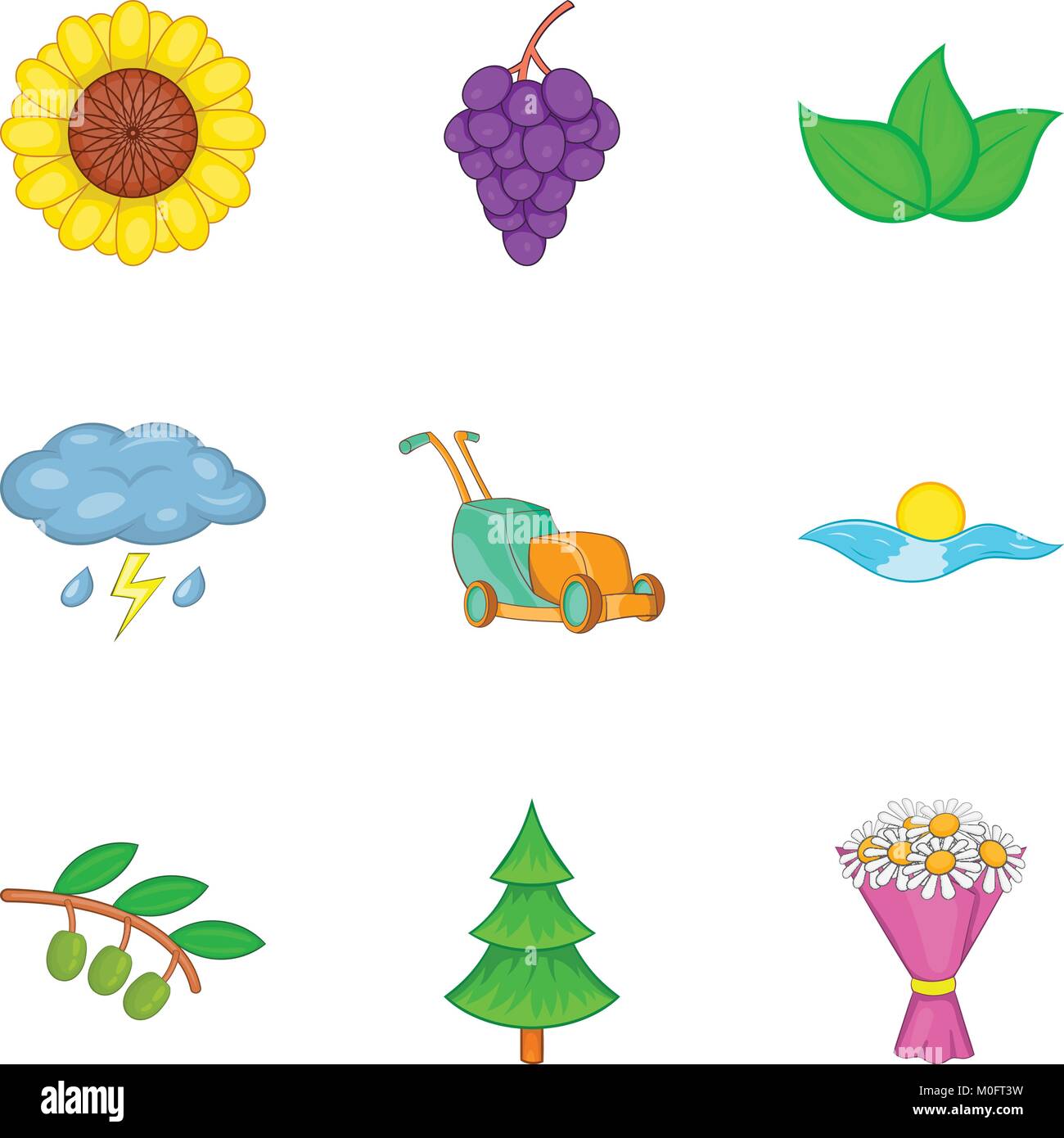 Pollination icons set, cartoon style Stock Vector Image & Art - Alamy