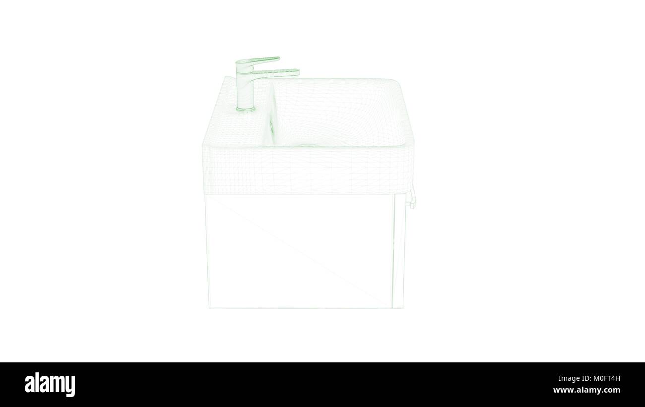 3d rendering of a blueprint water pipe isolated on white background ...