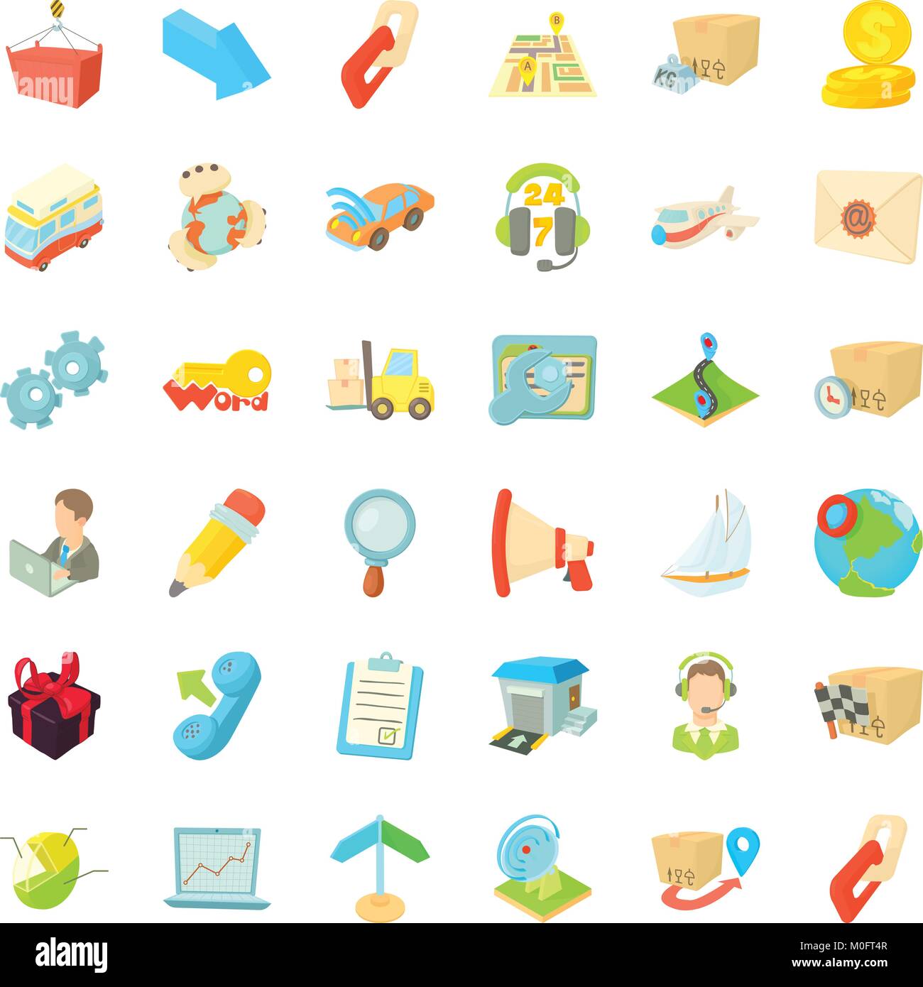 Delivery icons set, cartoon style Stock Vector Image & Art - Alamy