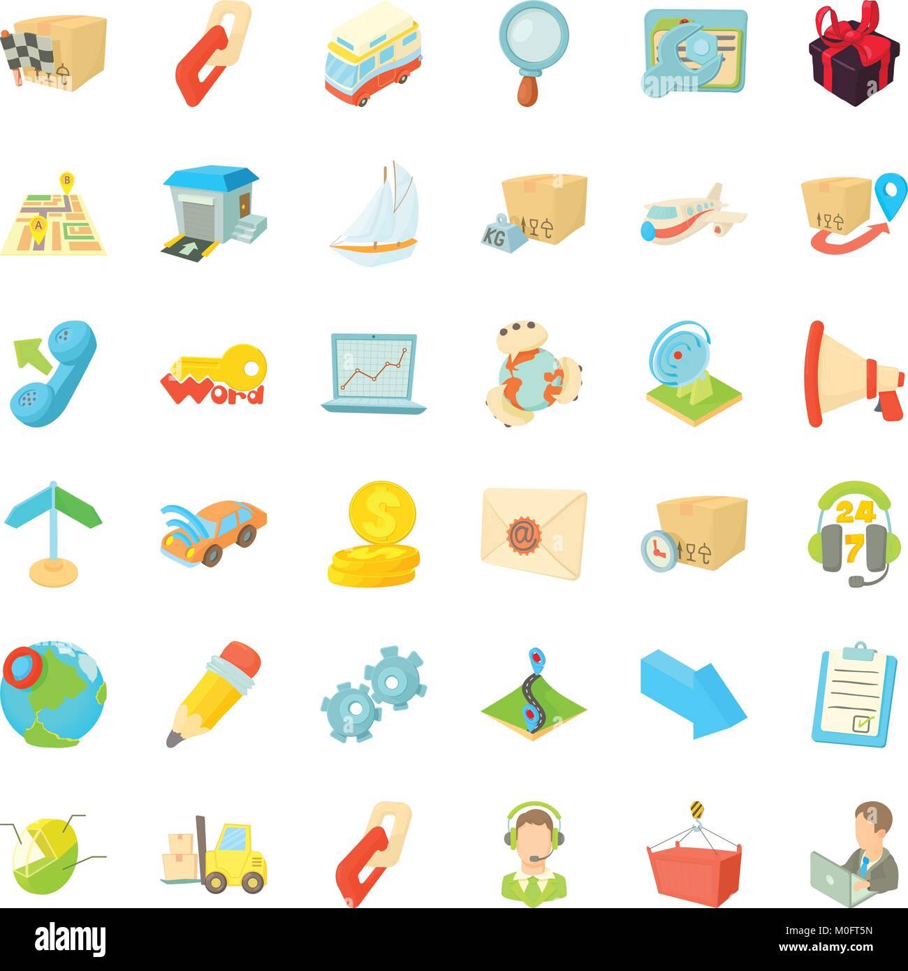 Packing icons set, cartoon style Stock Vector Image & Art - Alamy