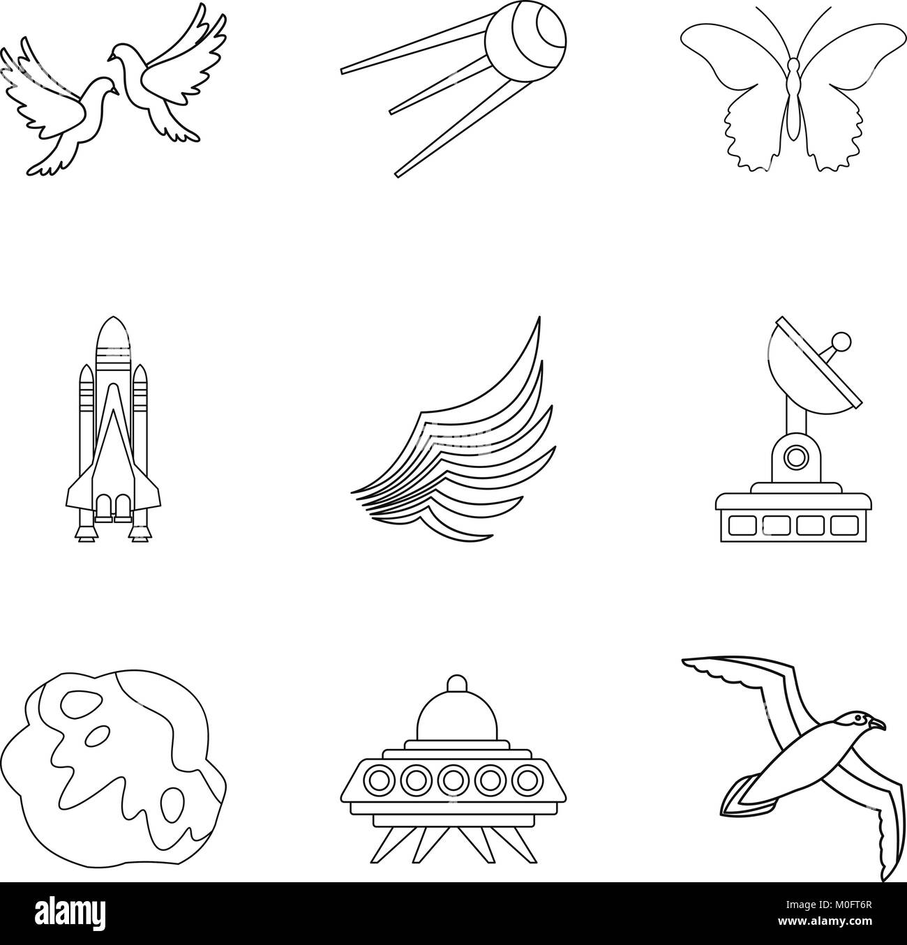 Airplane takeoff thin line hi-res stock photography and images - Alamy