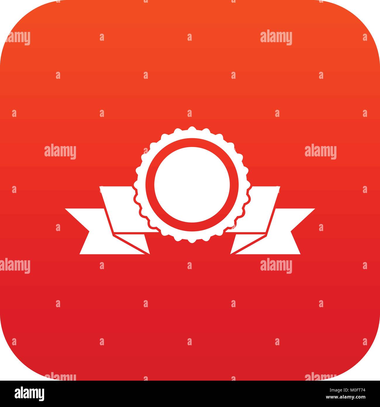 Medal with ribbon icon digital red Stock Vector Image & Art - Alamy