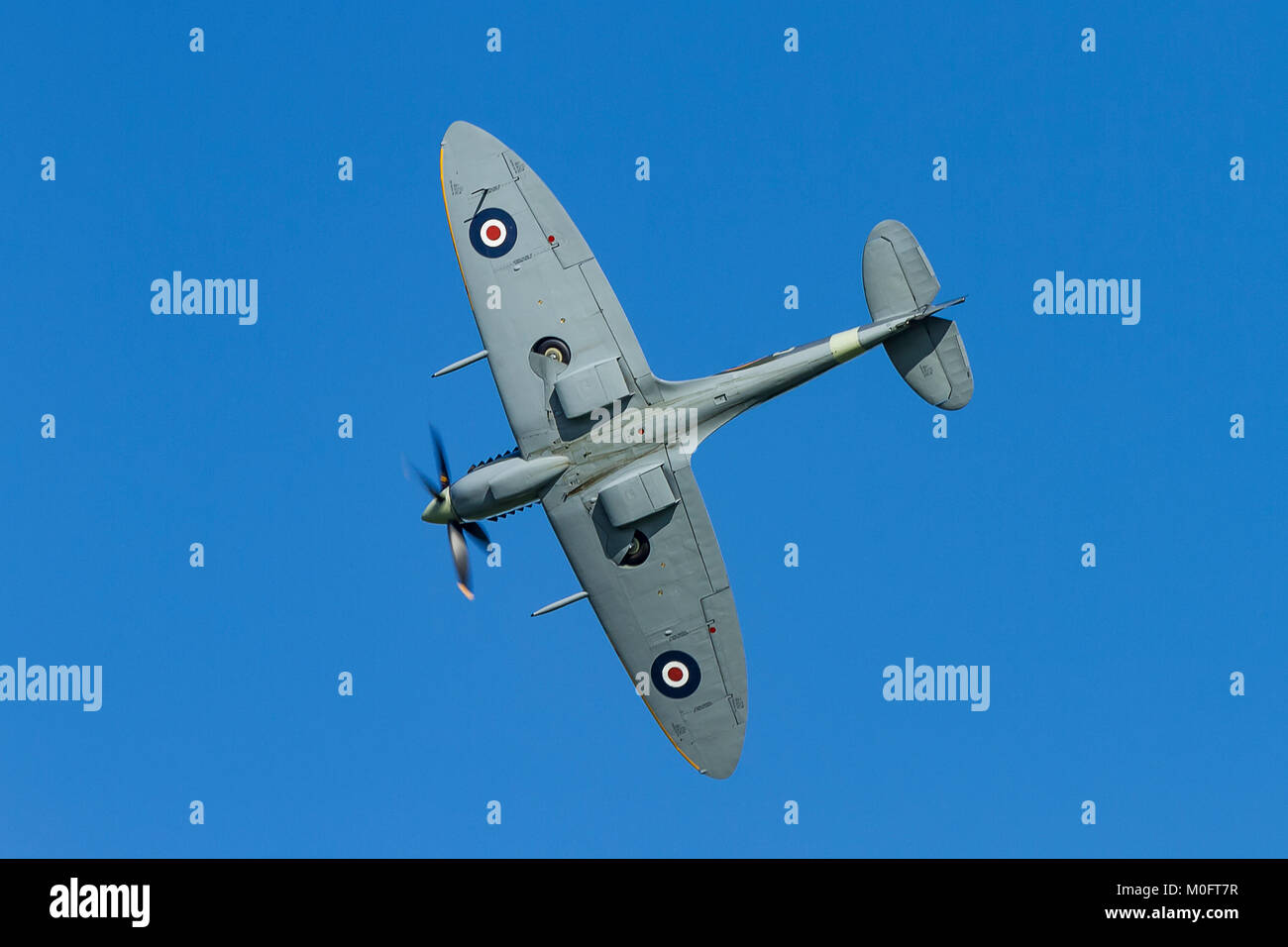 Supermarine Spitfire flying on May 27th 2012 at Duxford, Cambridgeshire ...