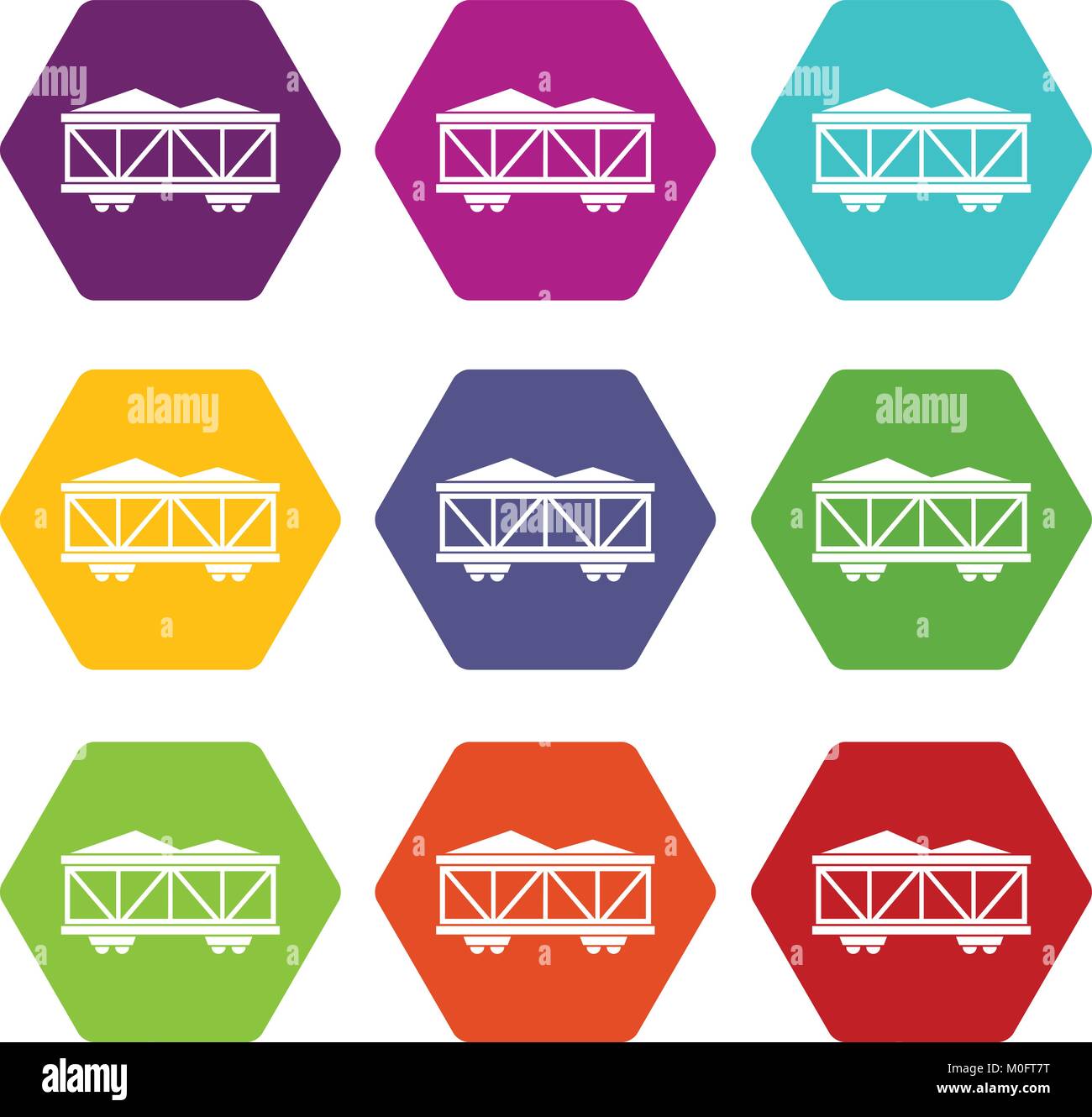 Train cargo wagon icon set color hexahedron Stock Vector Image & Art - Alamy