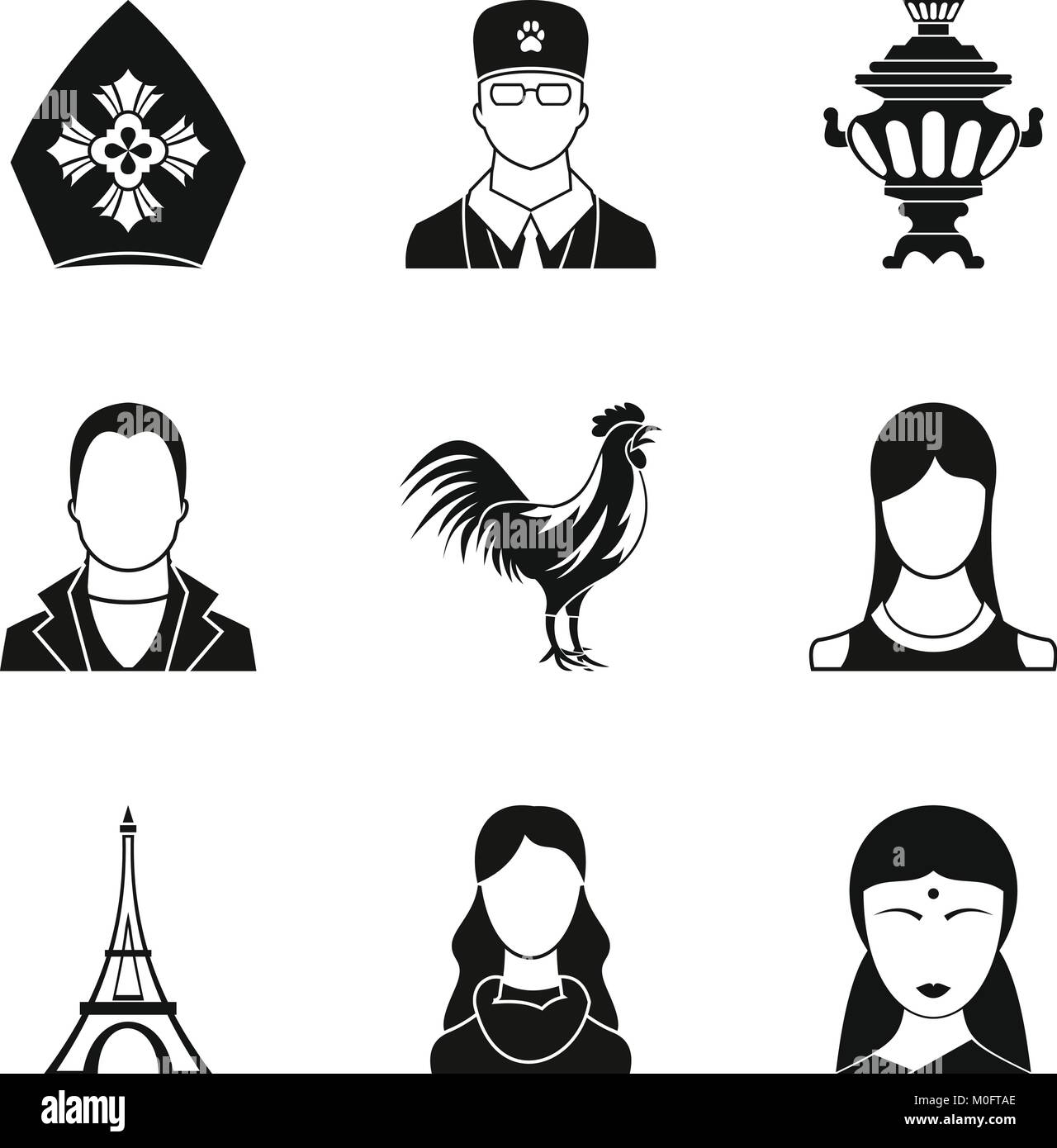 Ethnic origin icons set, simple style Stock Vector Image & Art - Alamy