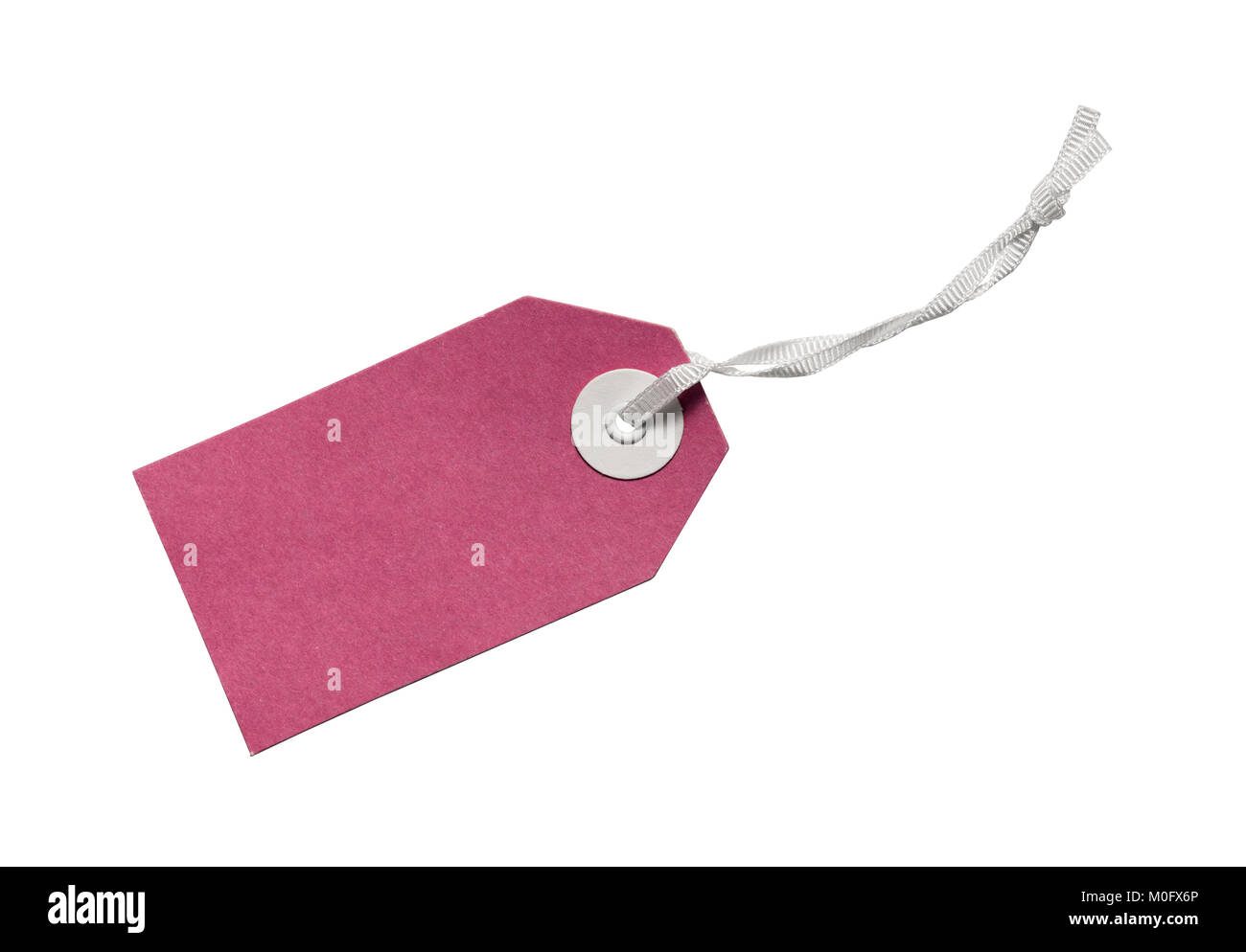 Pink blank gift tag isolated on white background Stock Photo - Alamy