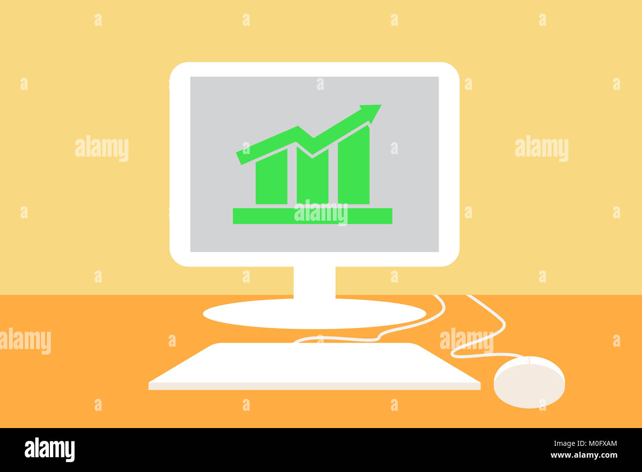 computer with graph Stock Photo - Alamy