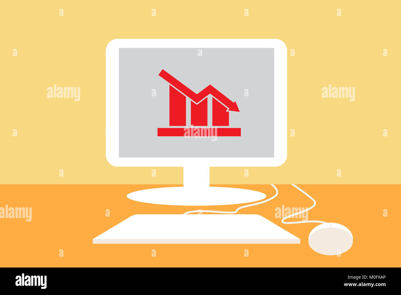 computer with graph Stock Photo - Alamy