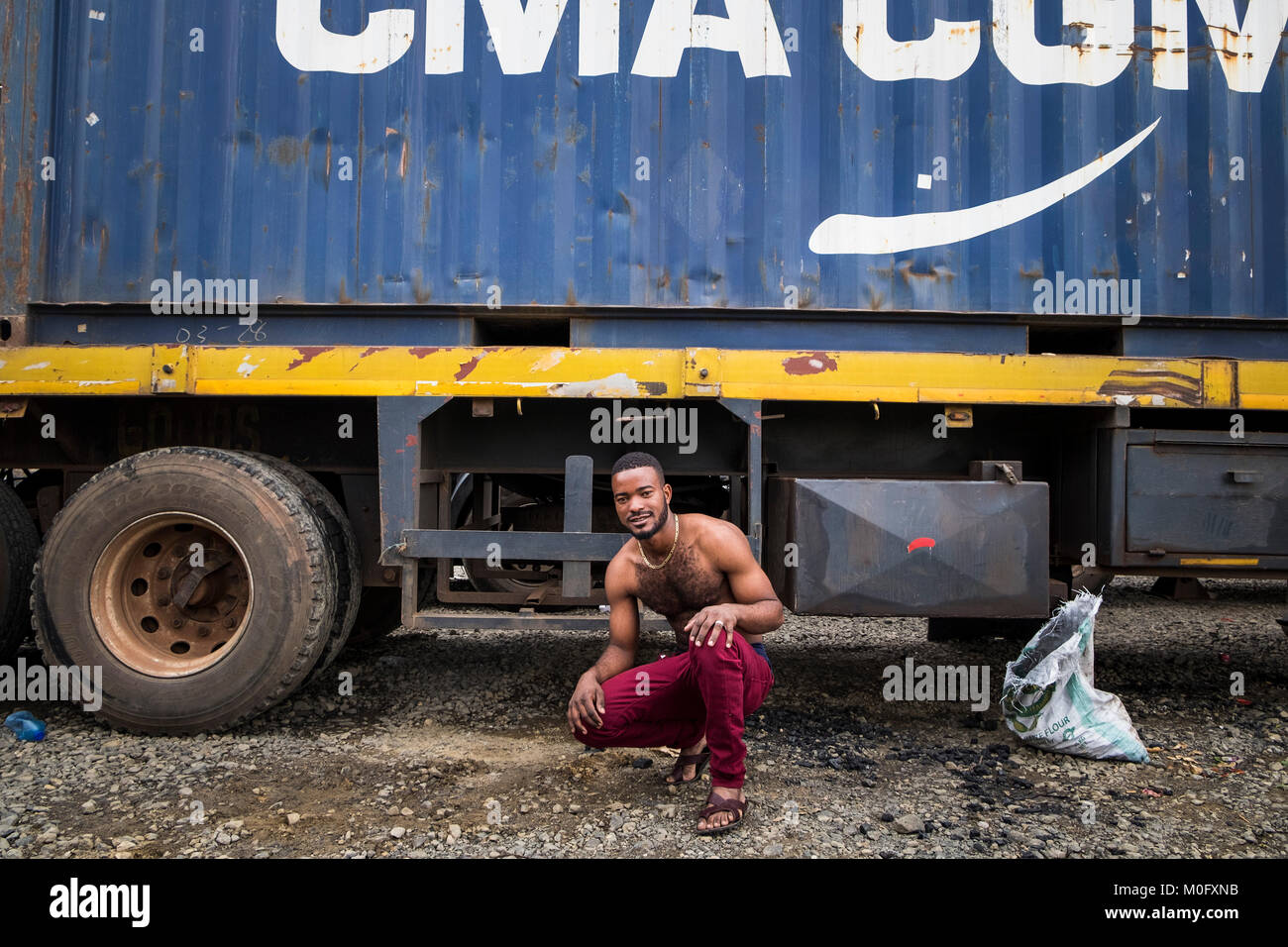 Rwanda, Cyangugu, truck driver Stock Photo - Alamy
