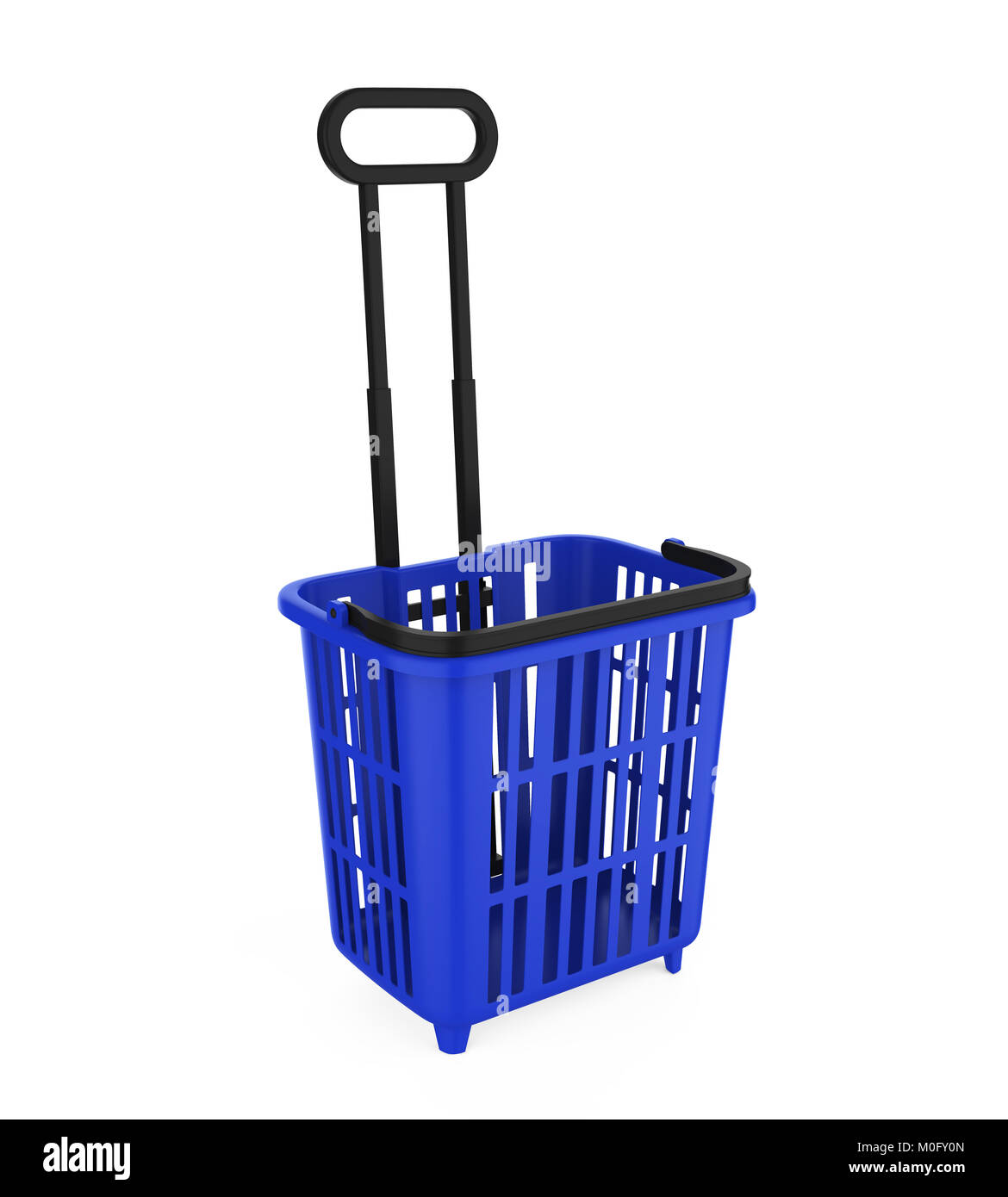 Rolling Shopping Basket Isolated Stock Photo - Alamy