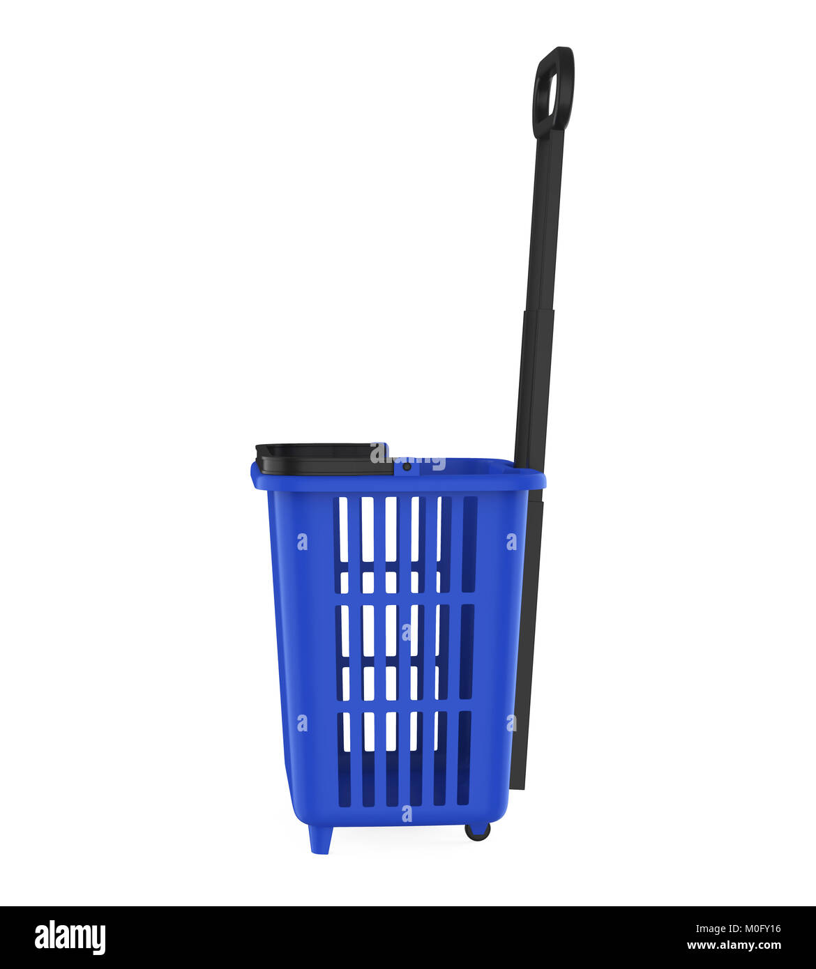 Rolling Shopping Basket Isolated Stock Photo - Alamy