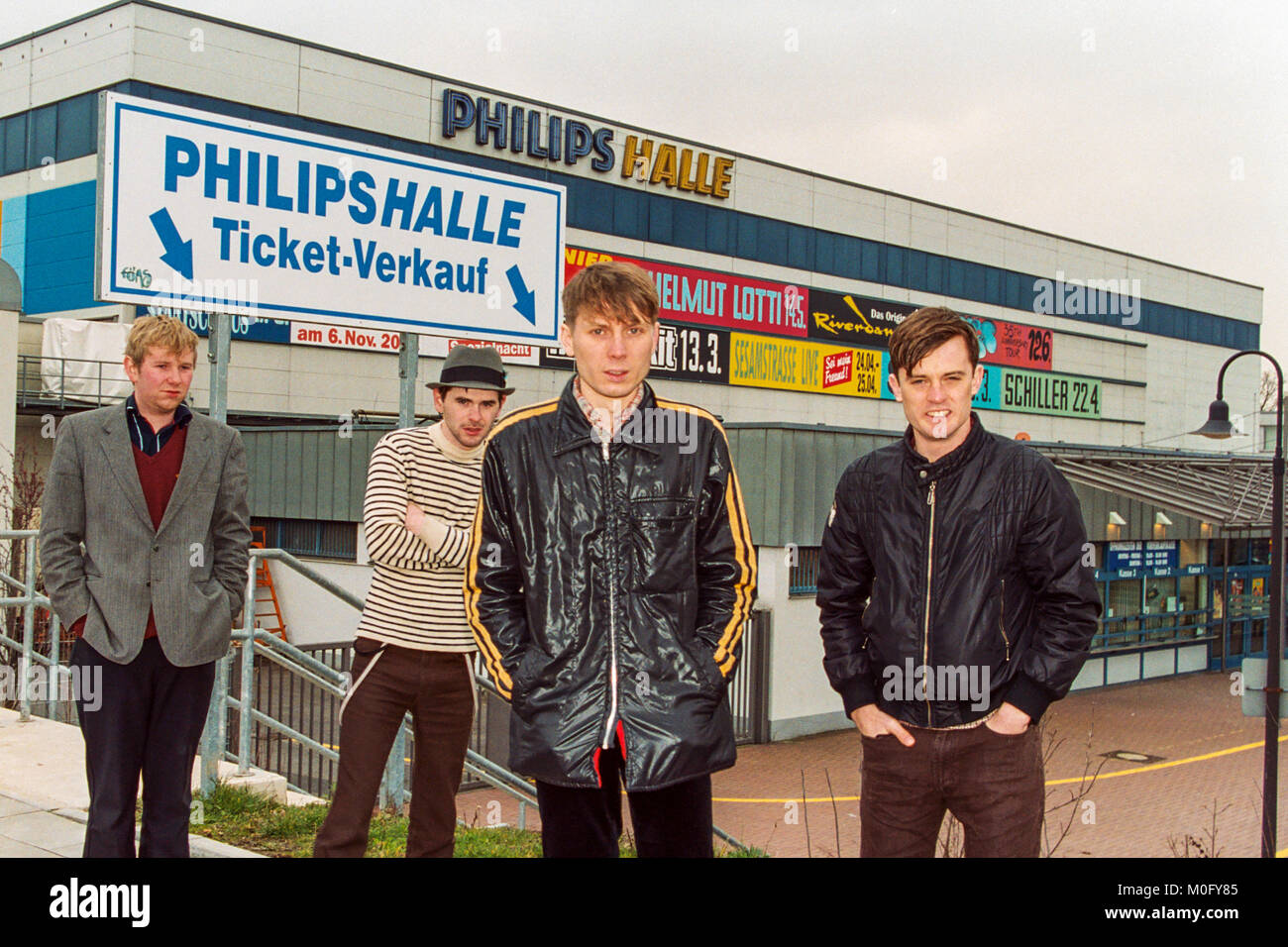 Scottish band Franz Ferdinand outside the Philipshalle stadium arena ...