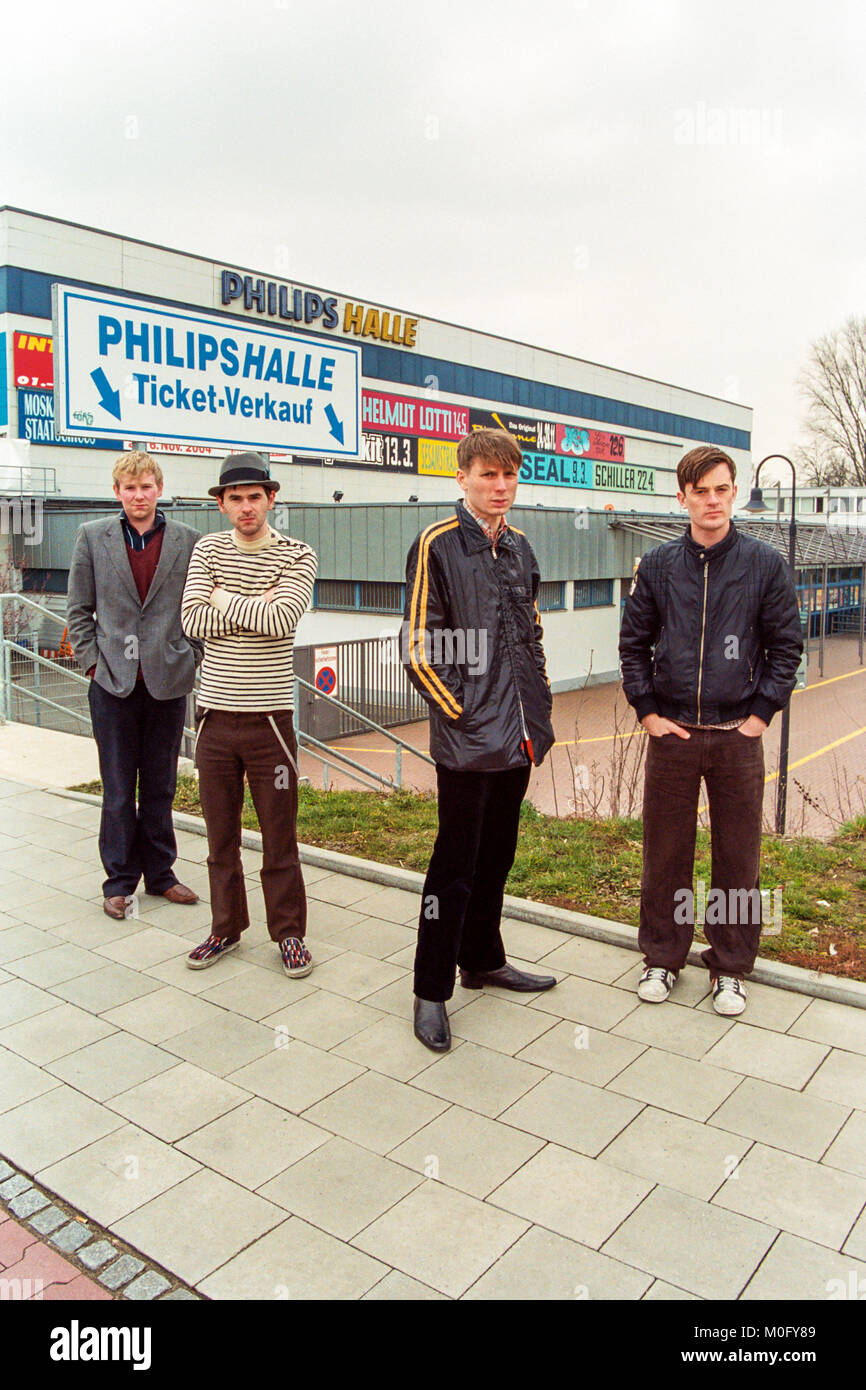 Scottish band Franz Ferdinand outside the Philipshalle stadium arena ...