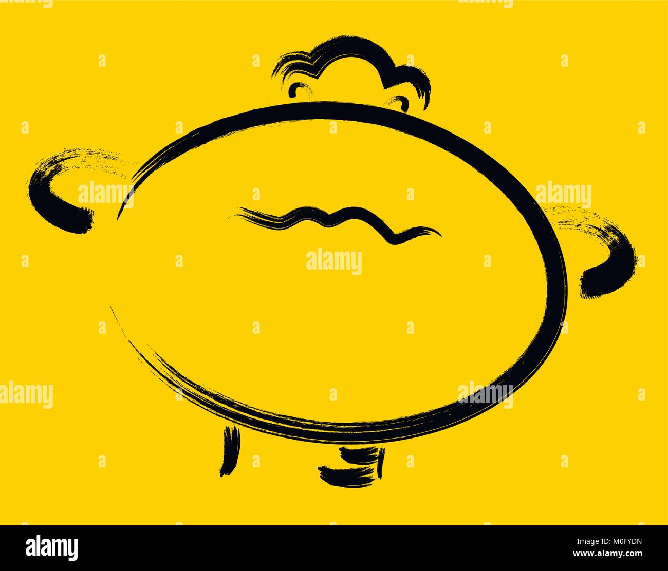 Offended smiley on a yellow background. EPS10 vector illustration Stock ...