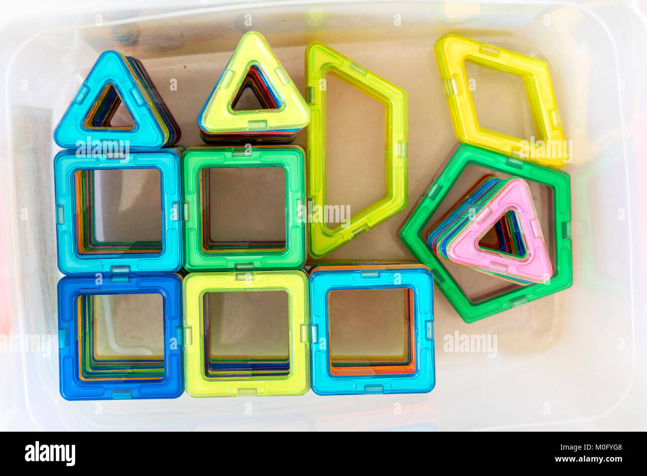 children's constructor on magnets. Triangle, square. study of figures ...