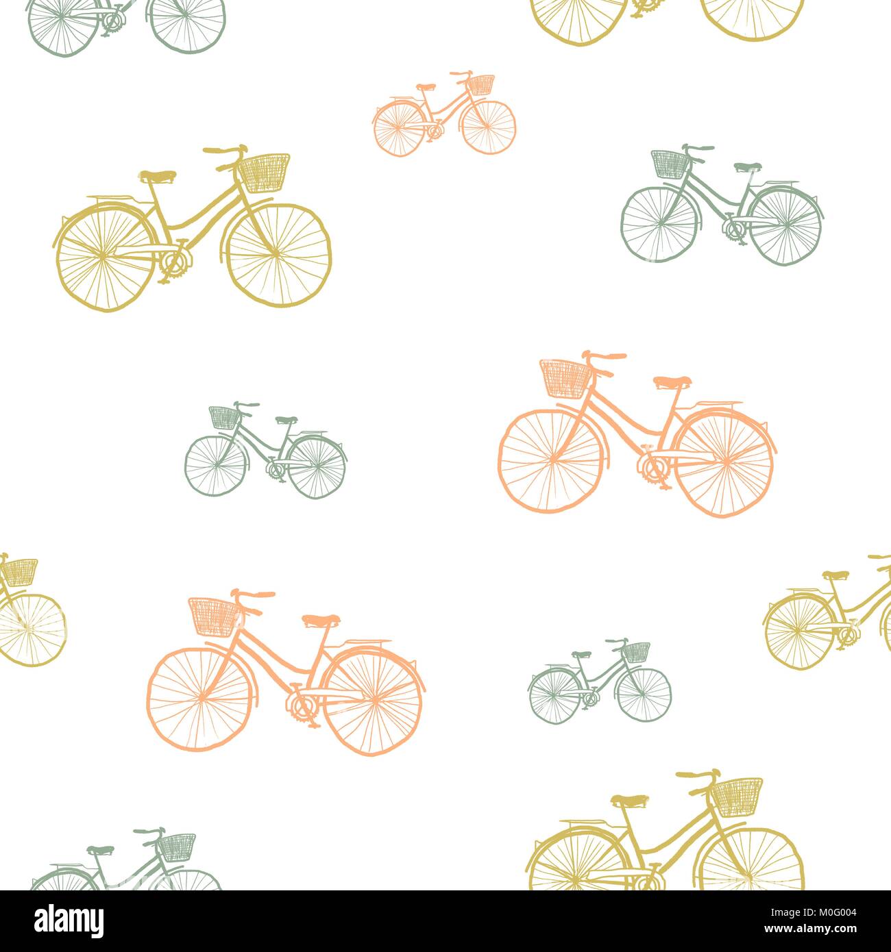 Vintage bicycle texture - city bike seamless vector background Stock ...