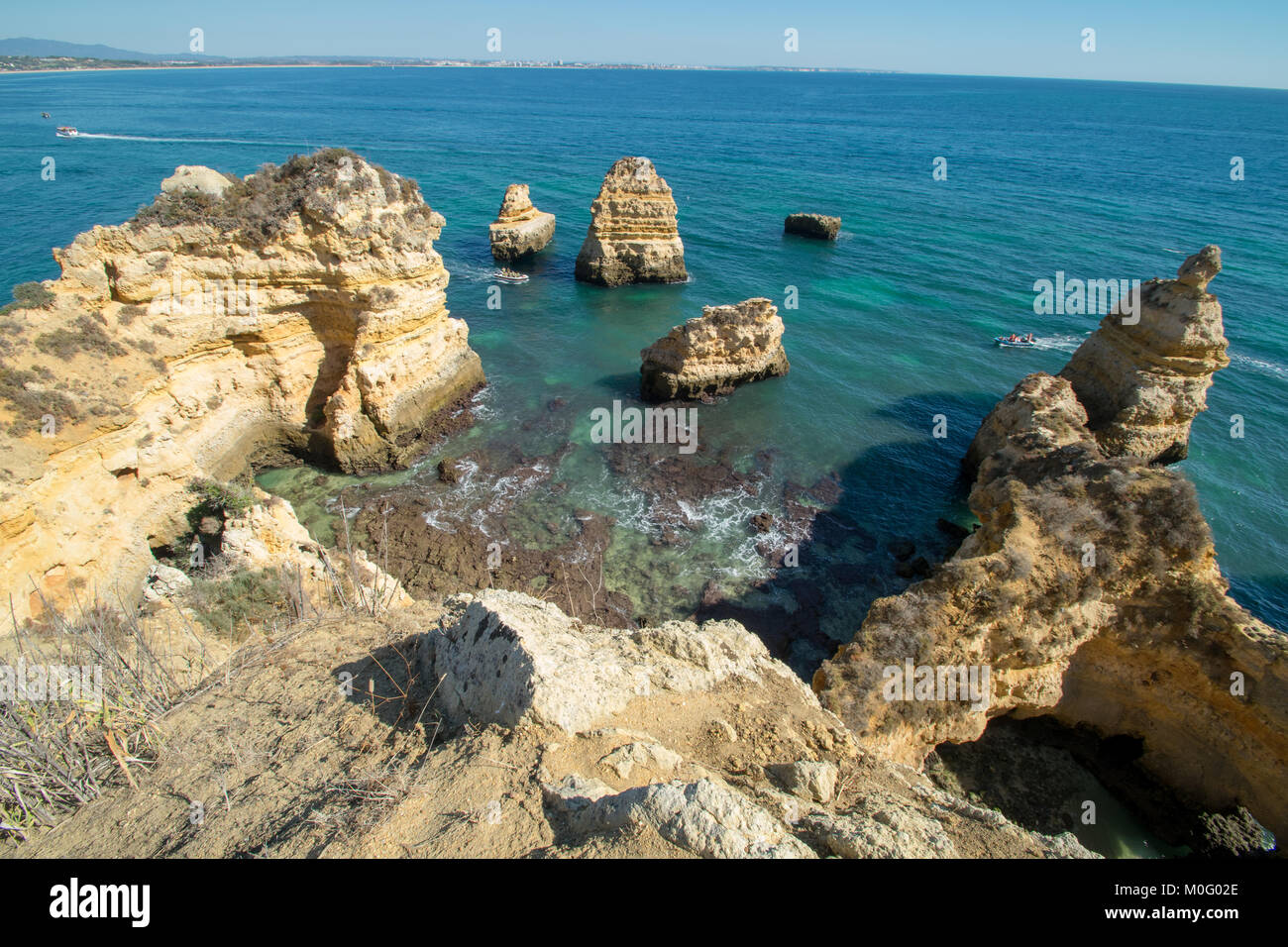 a view from above the coves at Lagos, Portugal Stock Photo - Alamy