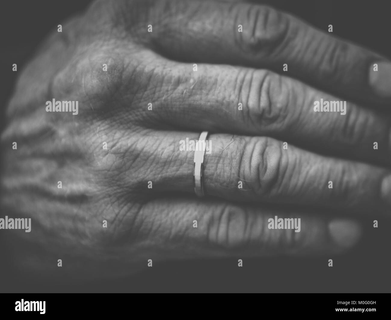 Ring stone on hand Black and White Stock Photos & Images - Alamy