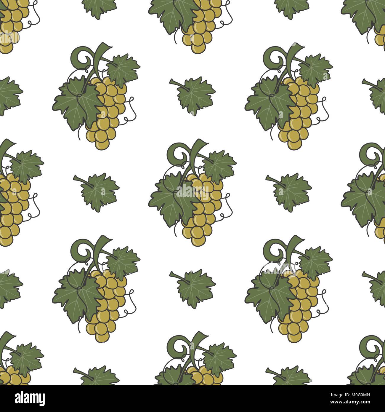 Grape vine and leaf icons seamless wallpaper. Wine cover pattern. Cute ...