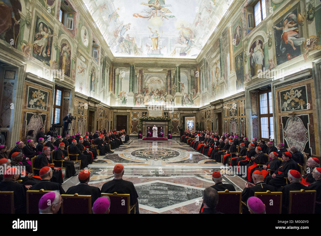 Pope Francis greets the Roman Curia on the occasion of Christmas in the ...