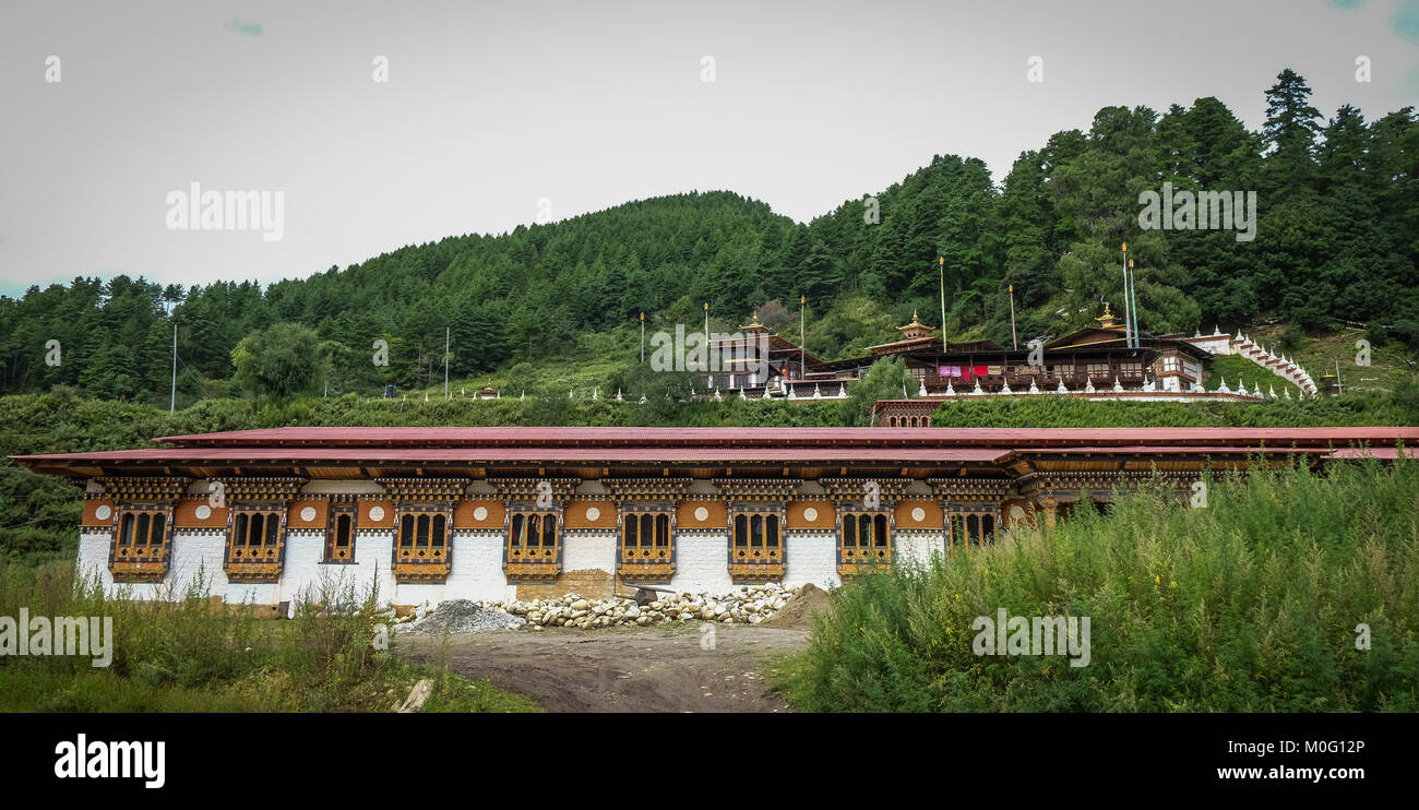 Ancient Buddhist monastery at countryside in Thimphu, Kingdoom of ...
