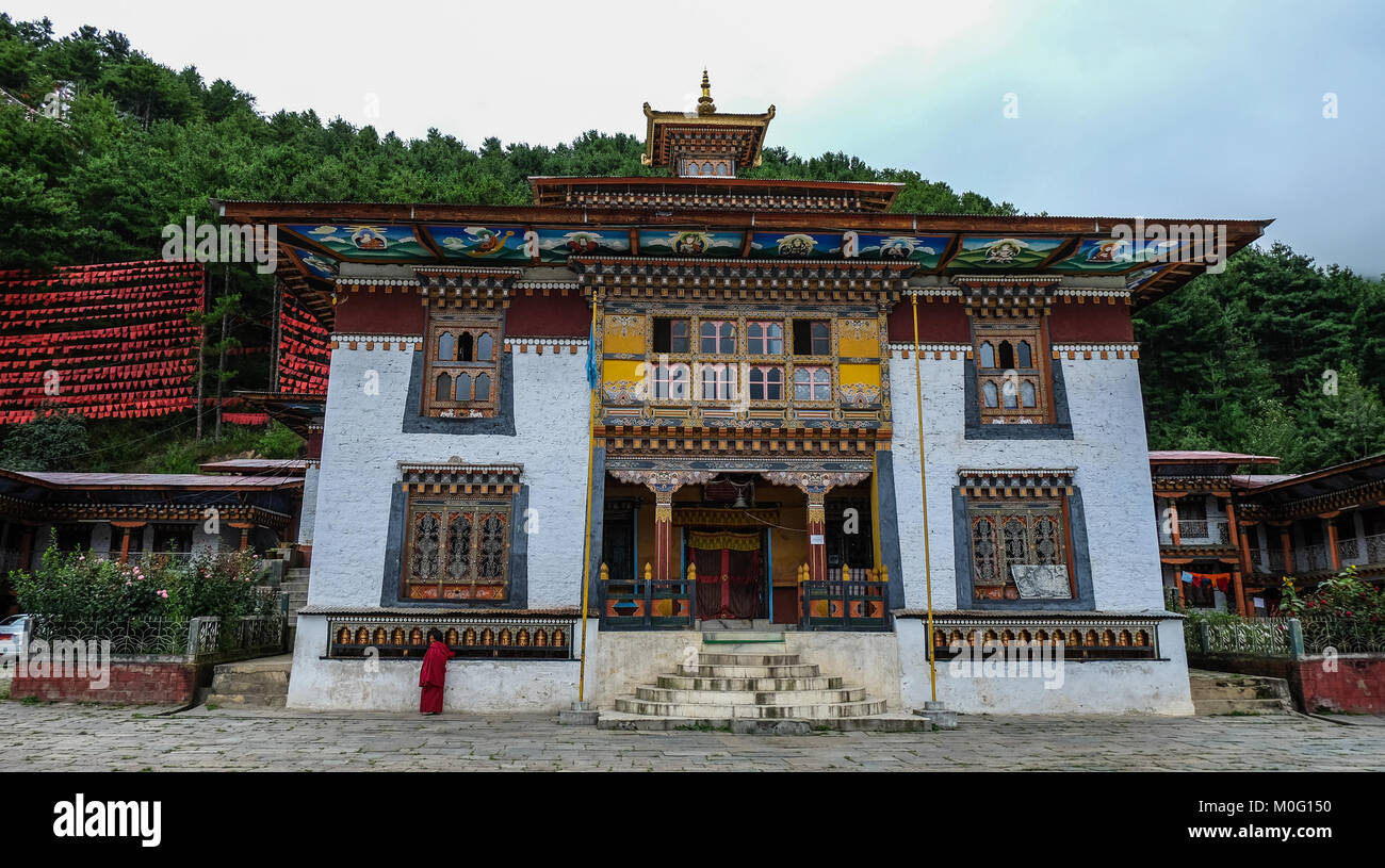 Thimphu, Bhutan - Aug 31, 2015. An ancient Buddhist monastery at ...
