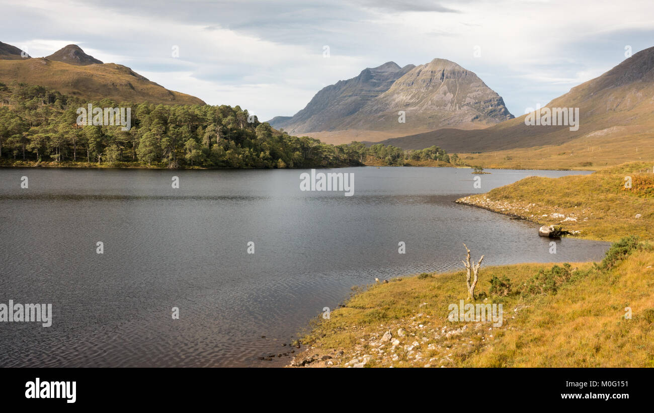 The distinctive form of Liathach Mountain in the Torridon Hills rises ...