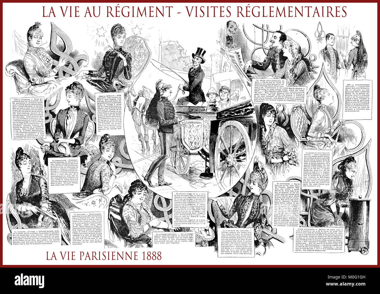 French satirical magazine La vie Parisienne 1888, central page: la vie ...