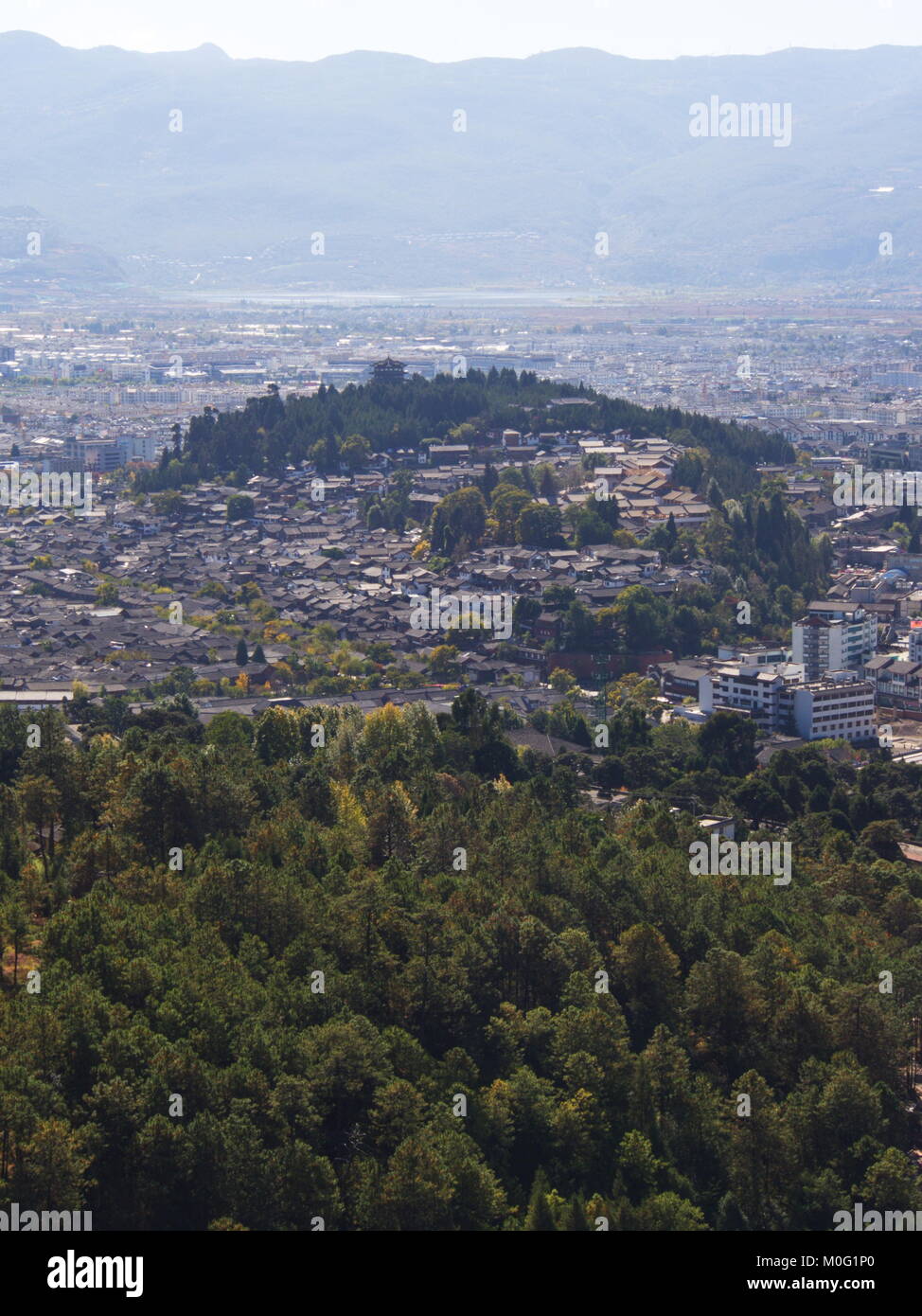 A view of Lijiang Old Town from the top of Elephant Hill, a short walk ...