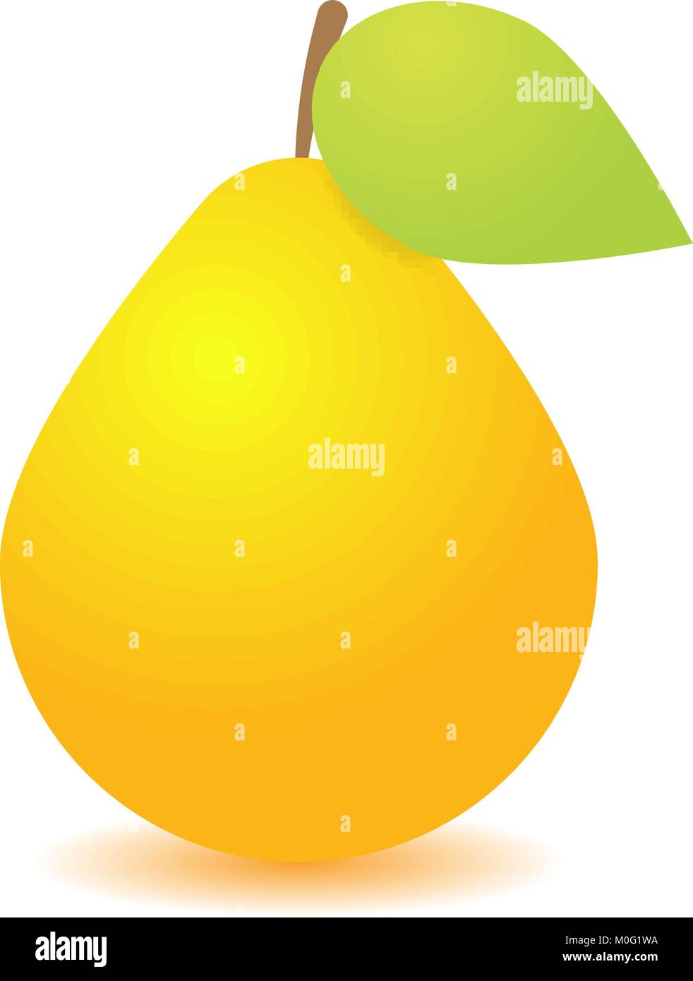 Pear with leaf on white background. Vector illustration Stock Vector ...
