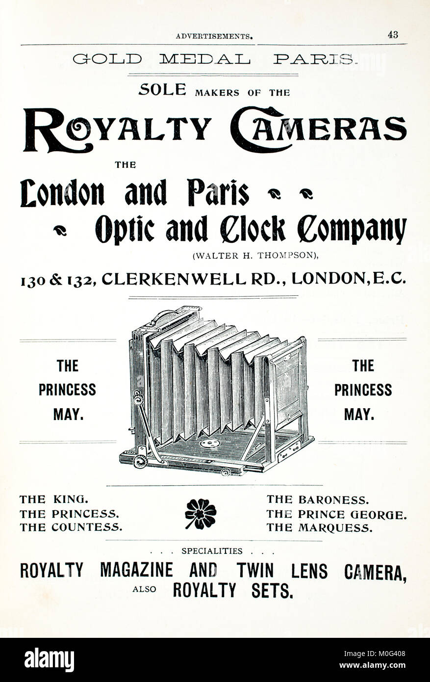 Royalty Cameras advertisements from Photography In A Nutshell, by The ...