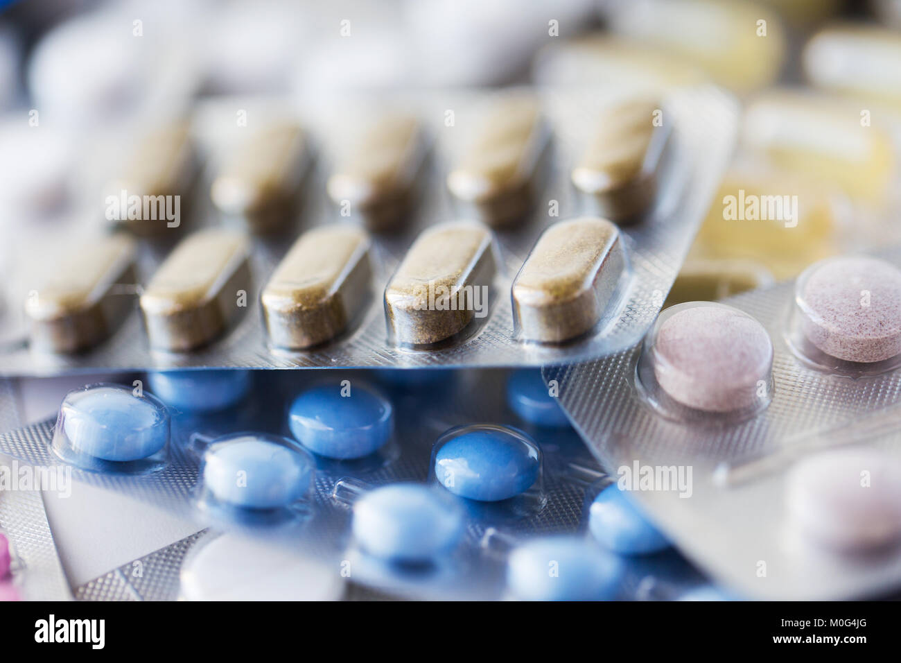 different pills and capsules of drugs Stock Photo - Alamy