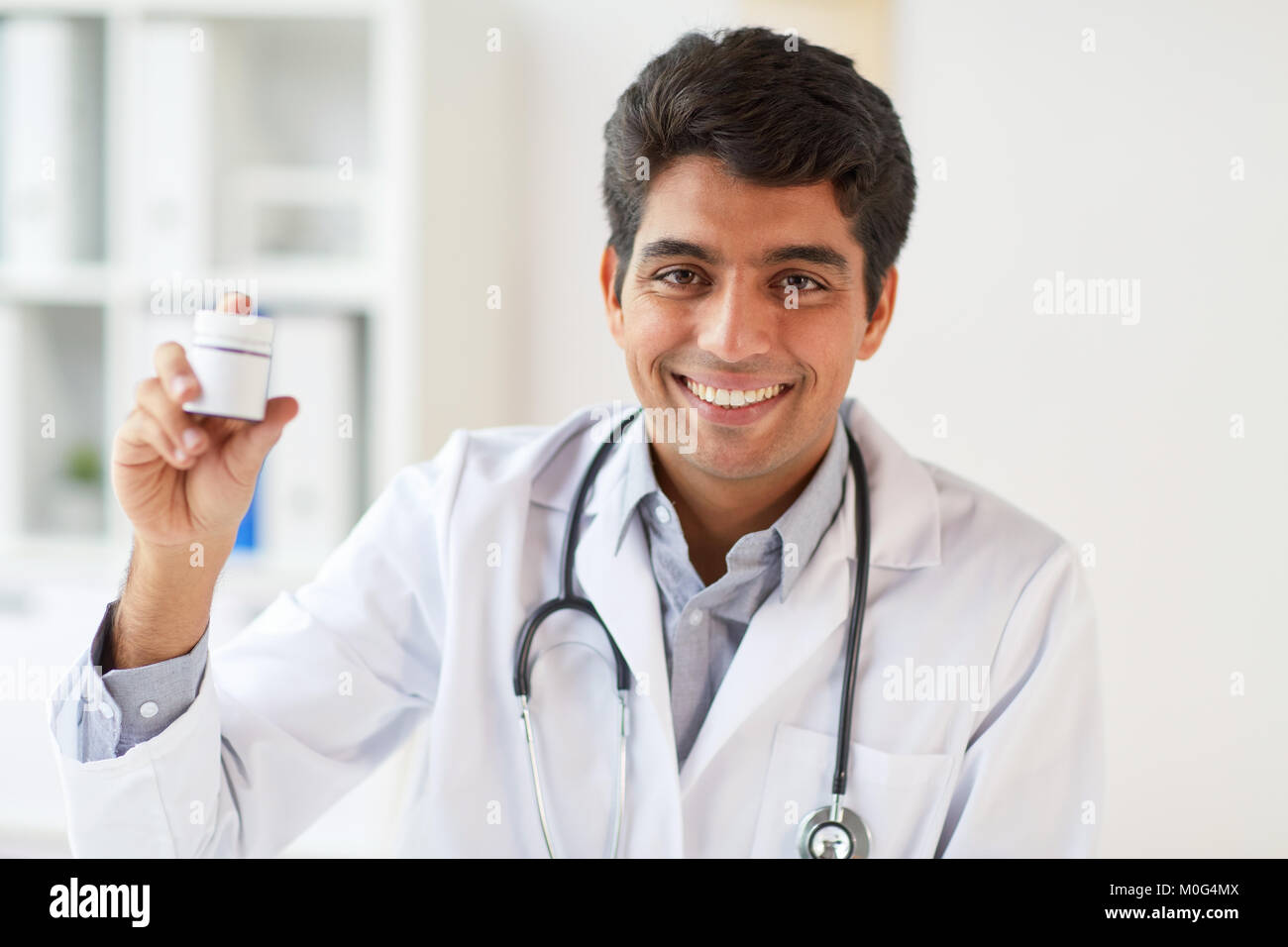 Happy doctor stethoscope medication hi-res stock photography and images ...