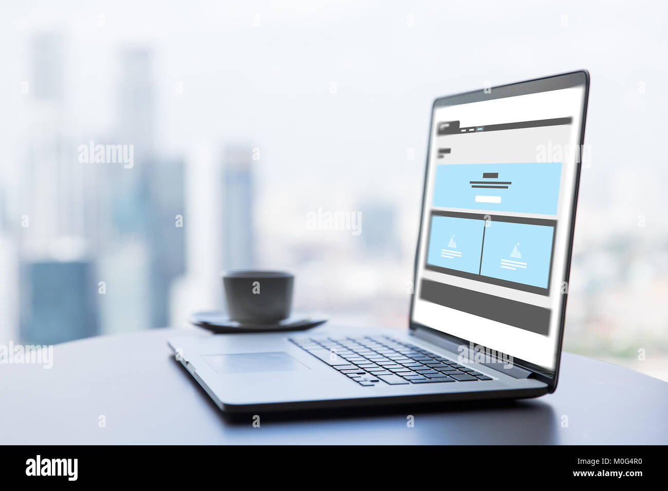 laptop with web page interface design on screen Stock Photo - Alamy